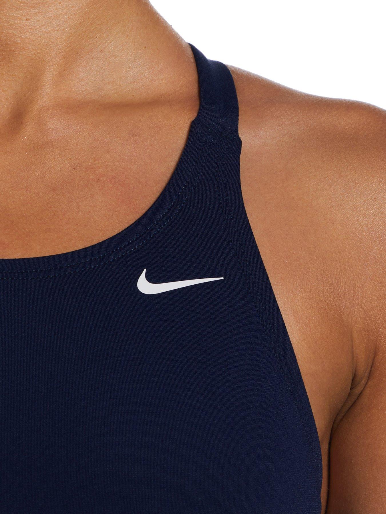 Nike Womens Performance Fastback One Piece Swimsuit - Navy | Very