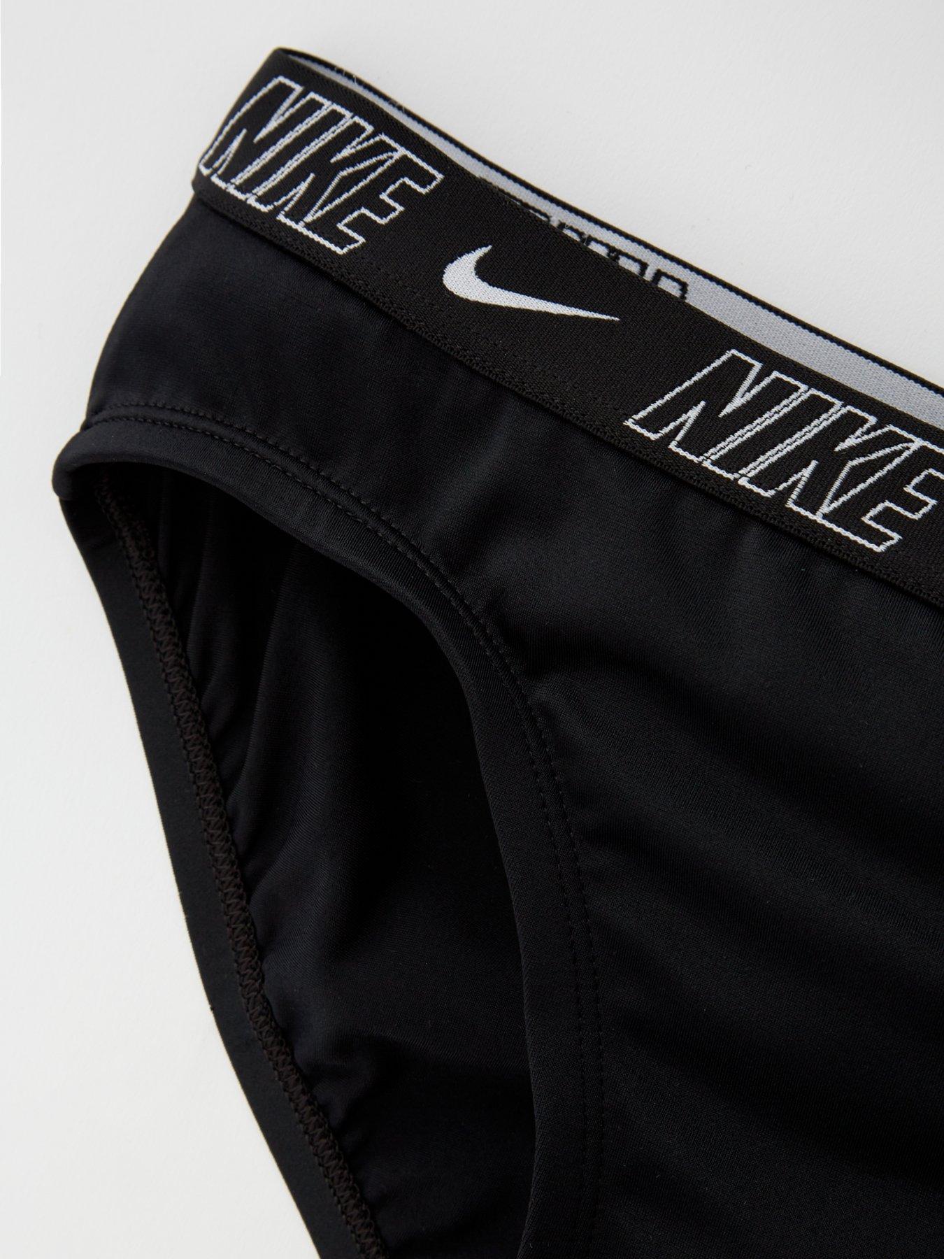 Nike Logo Tape Girls Crossback Midkini Set Black Uk