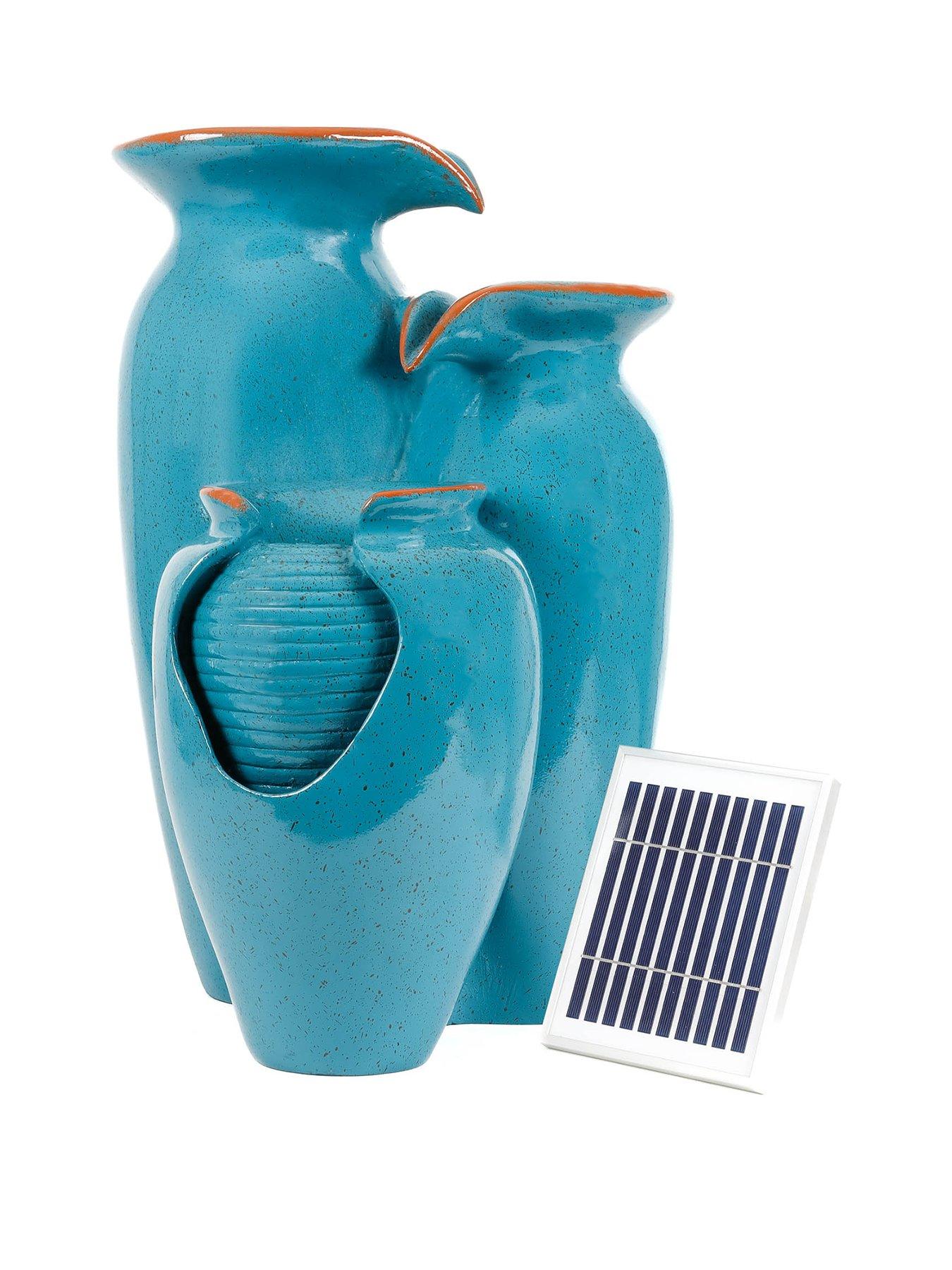 Streetwize Solar Water Feature - Azure Grecian Pots | very.co.uk