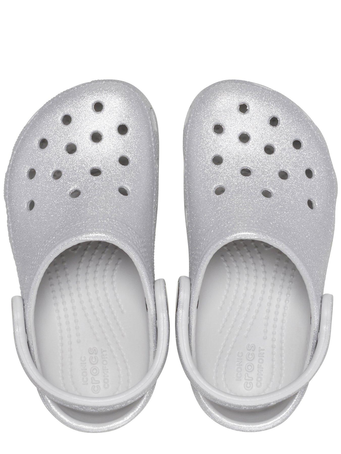 Crocs Classic Glitter Clog - Silver | Very