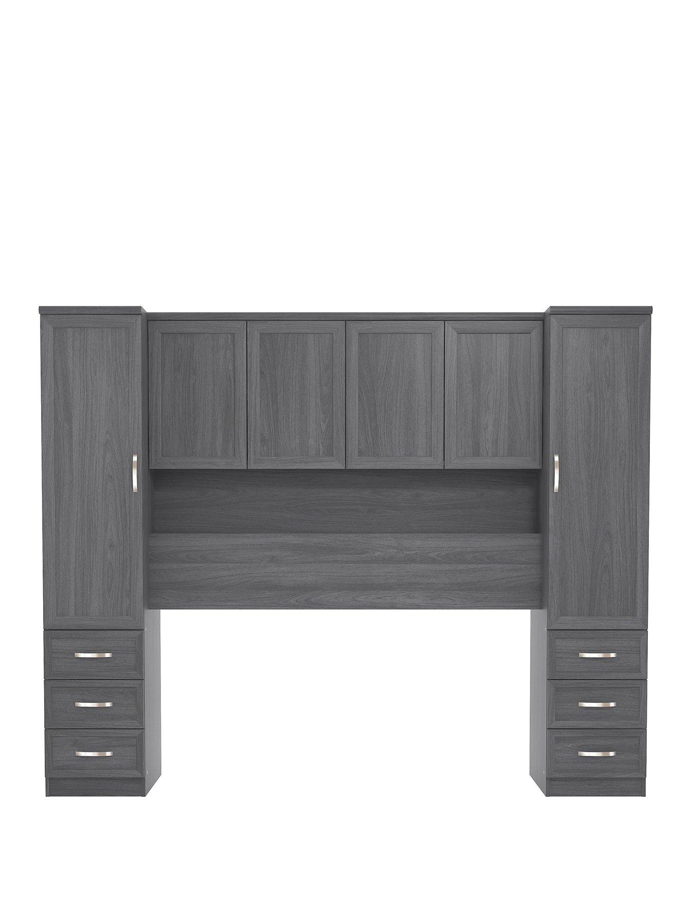 Grey overbed storage unit store