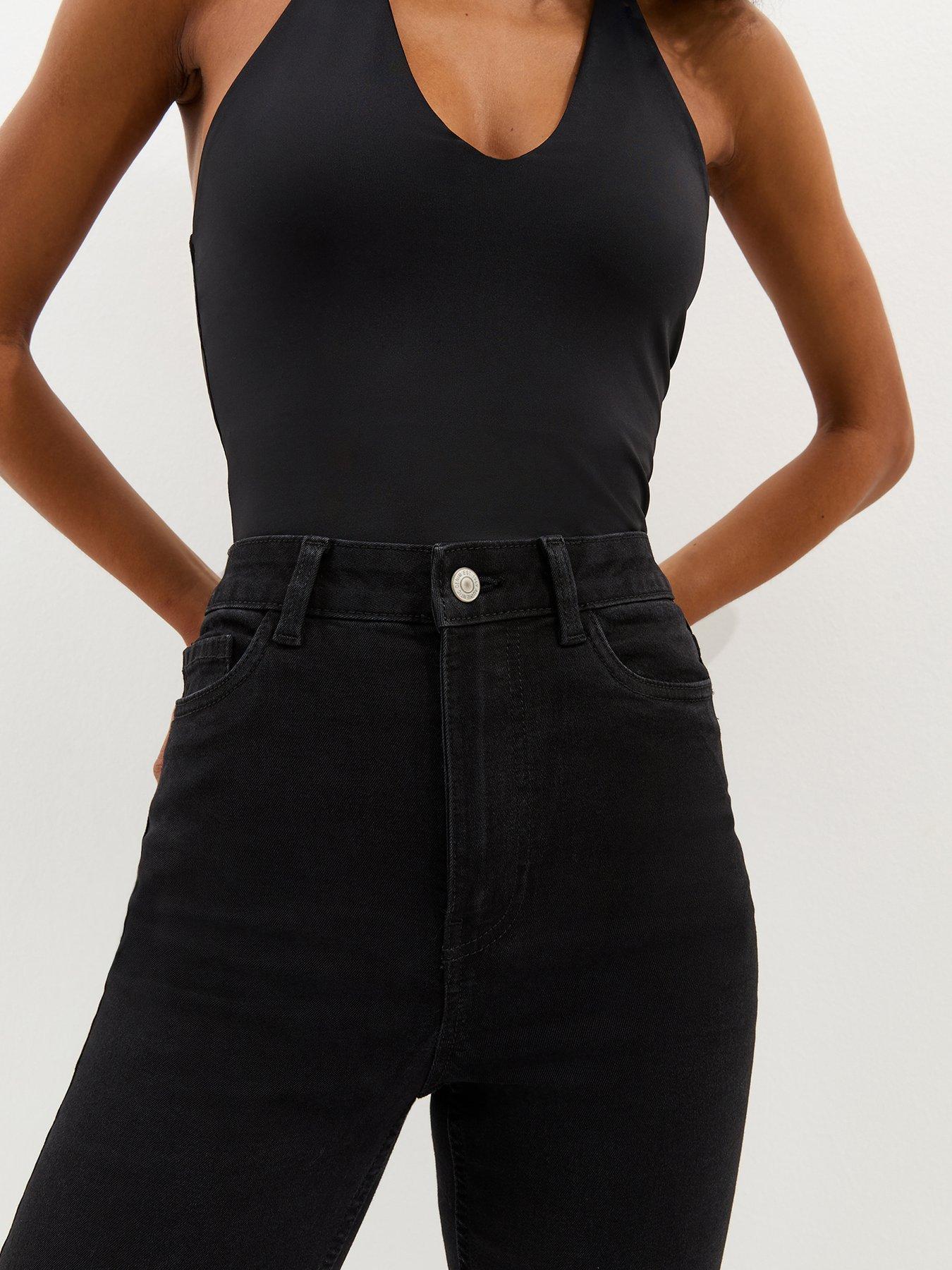 New Look Washed Waist Enhance Quinn Bootcut Stretch Denim Jeans - Black ...