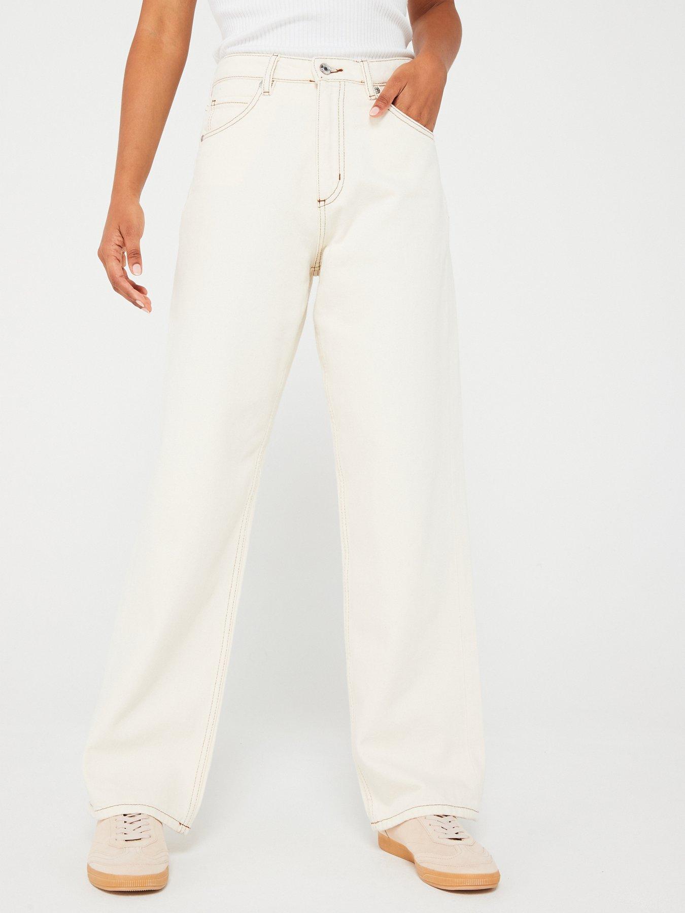 HUGO RED Gisanna High Waist Loose Fit Jean - Off White | Very