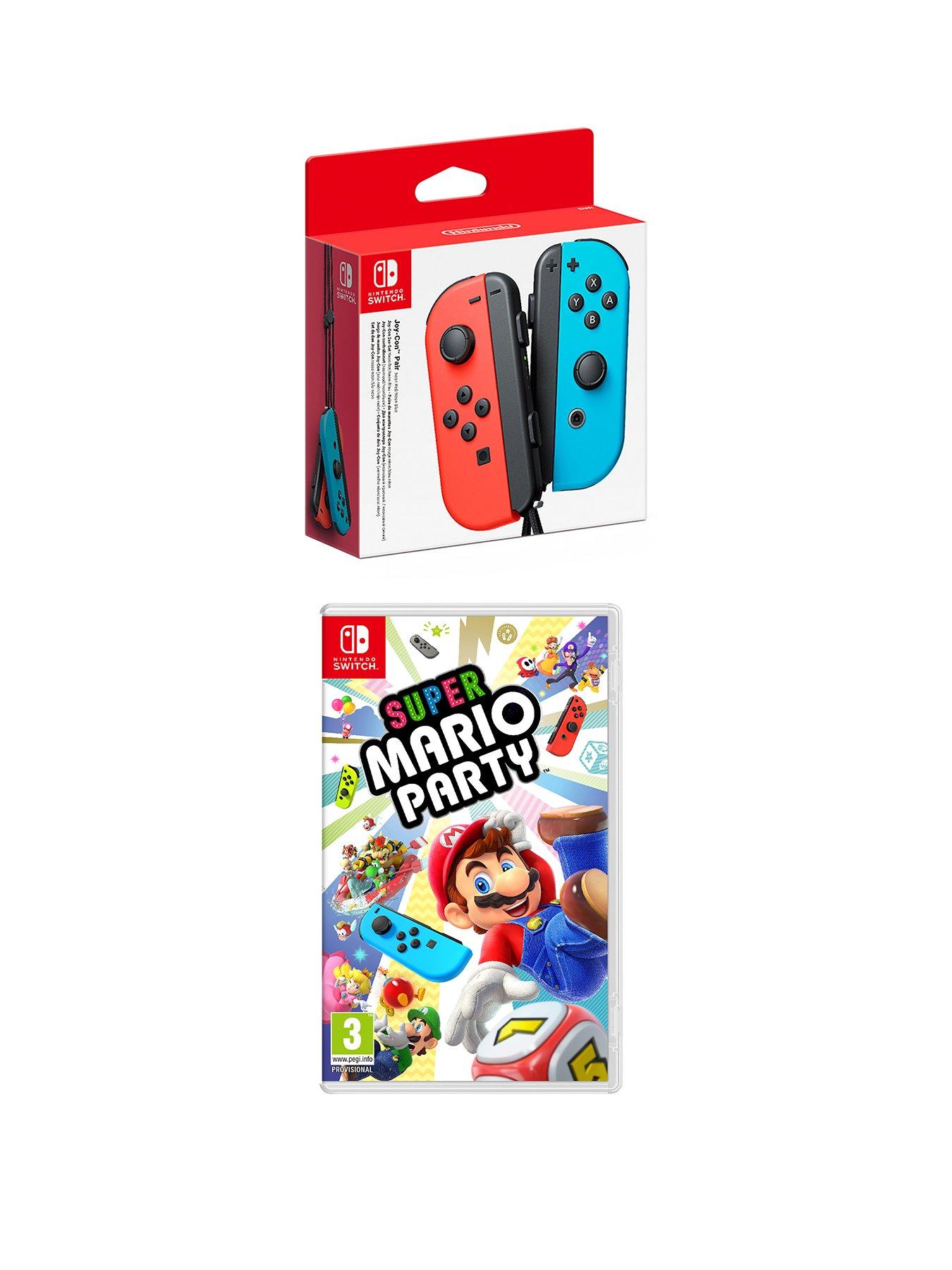 Nintendo Switch Neon Red / Neon Blue Joy-Con Twin Pack & Super Mario ...