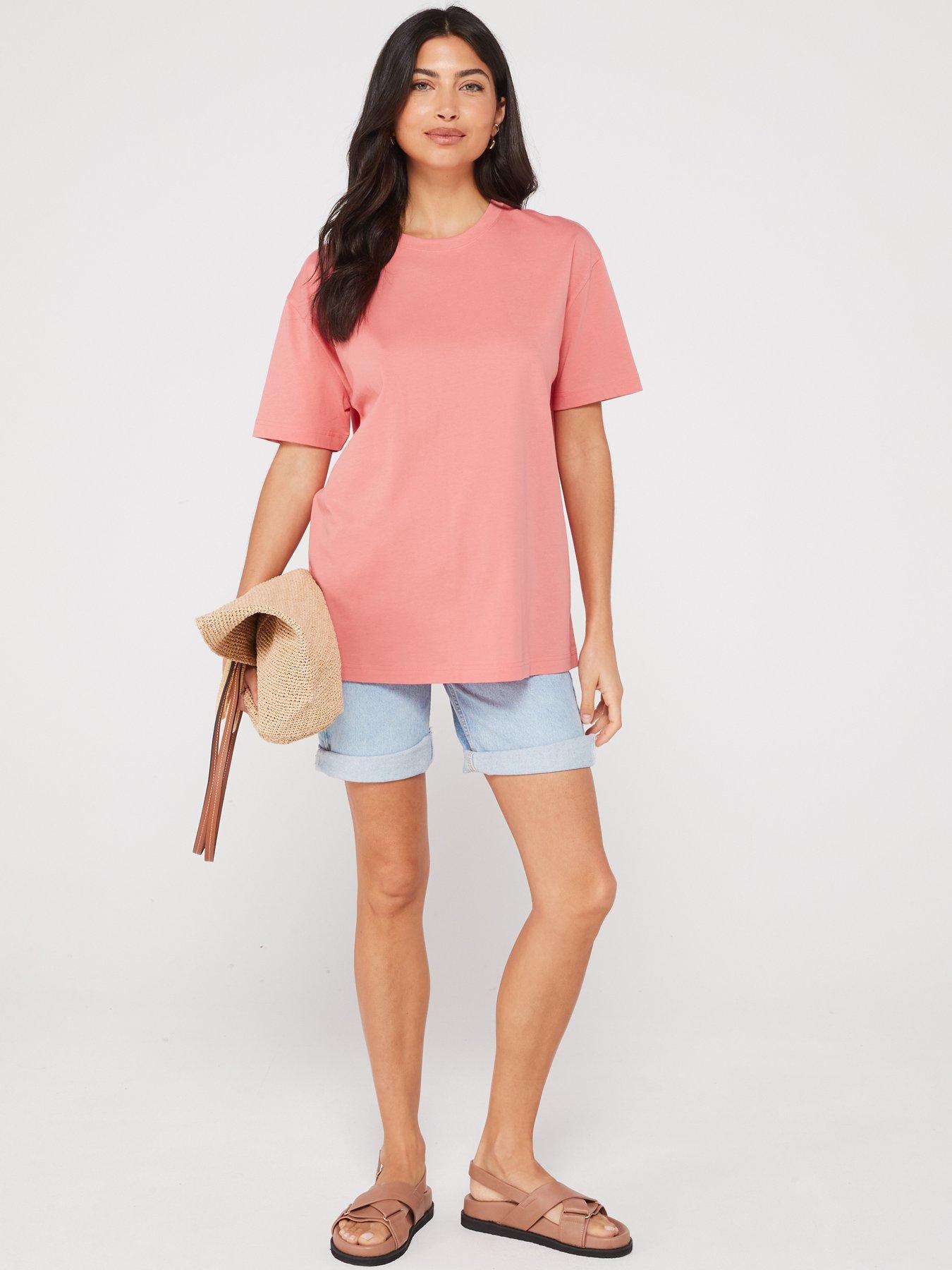 Everyday Essential Oversized T-Shirt - Pink | Very