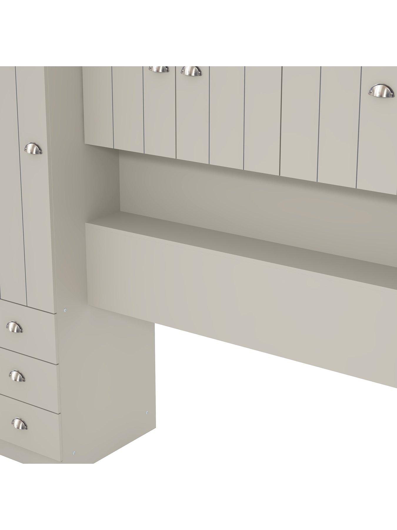 Very Home Atlanta Overbed Storage Unit - Light Grey/Oak Effect | Very