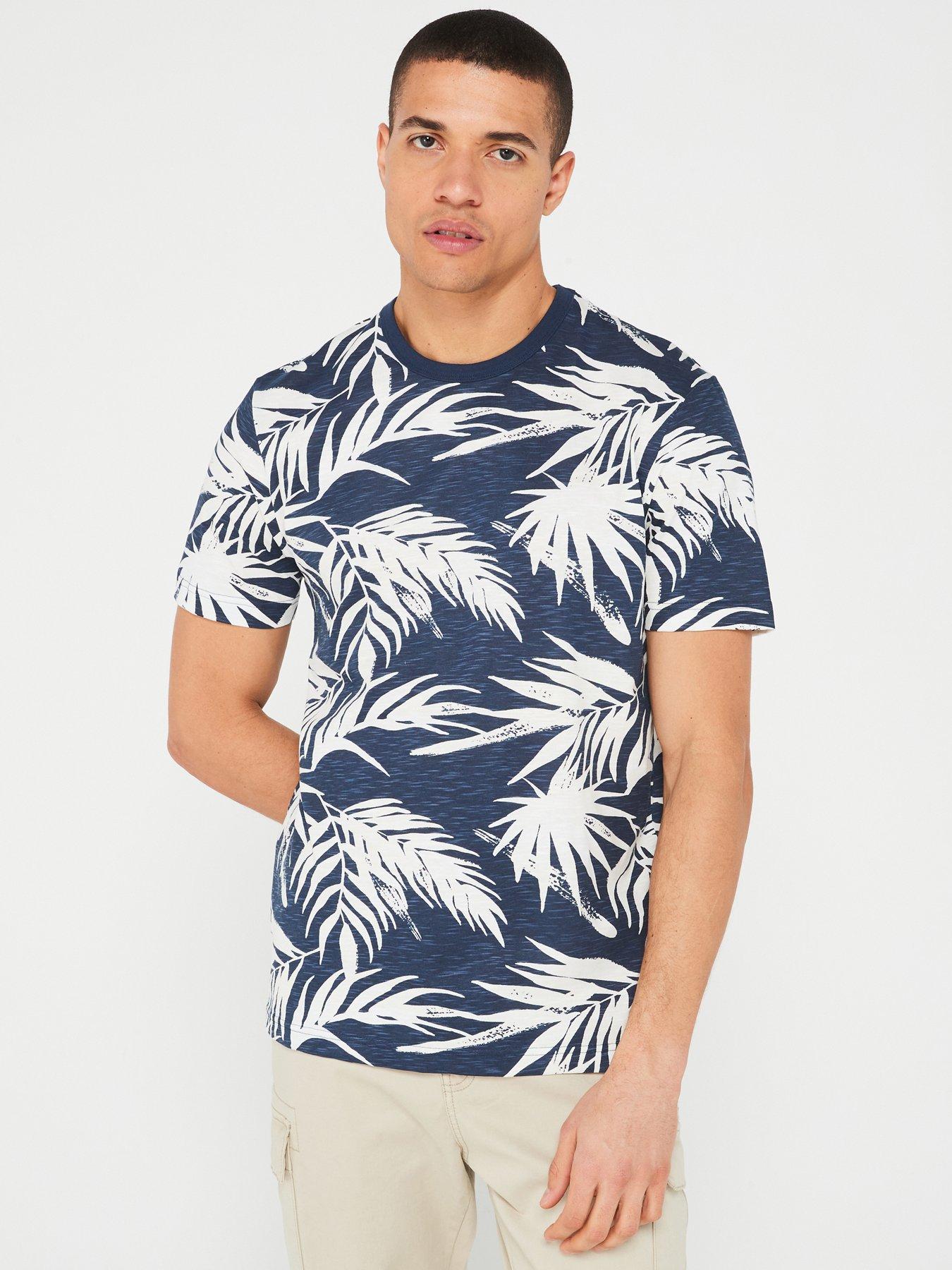 Very Man Tropical Floral Print - Navy | Very.co.uk