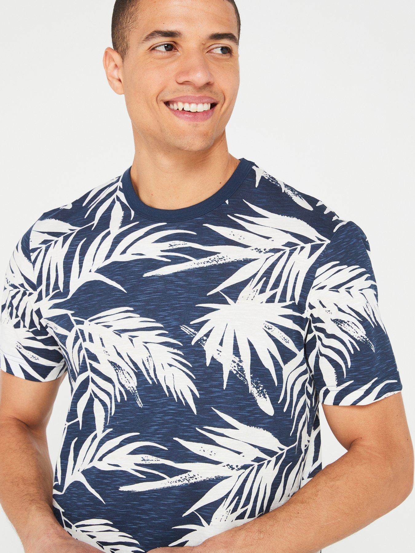 Very Man Tropical Floral Print - Navy | Very.co.uk