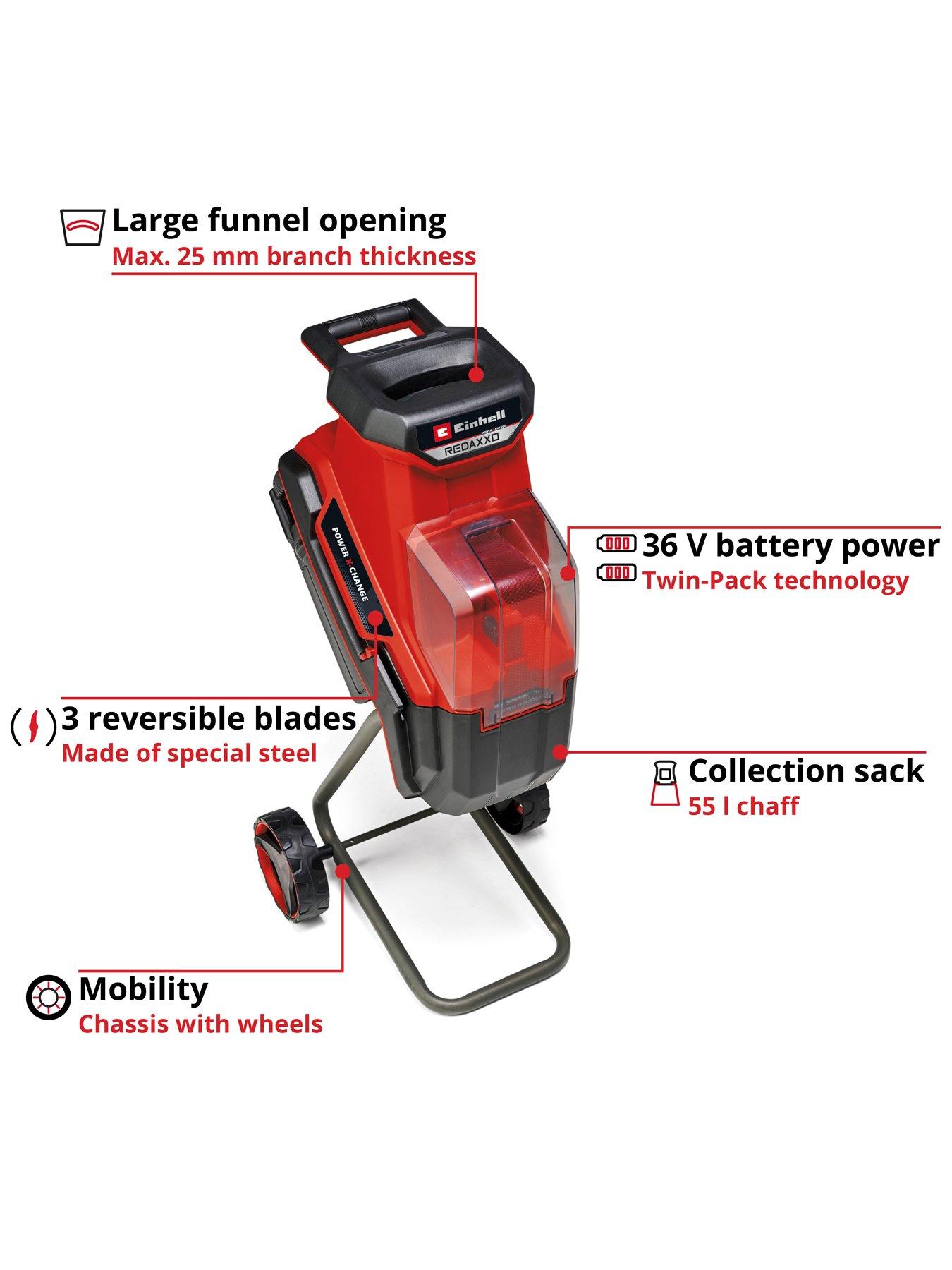 Einhell PXC Cordless Shredder - REDAXXO 36/25 (36V without batteries ...