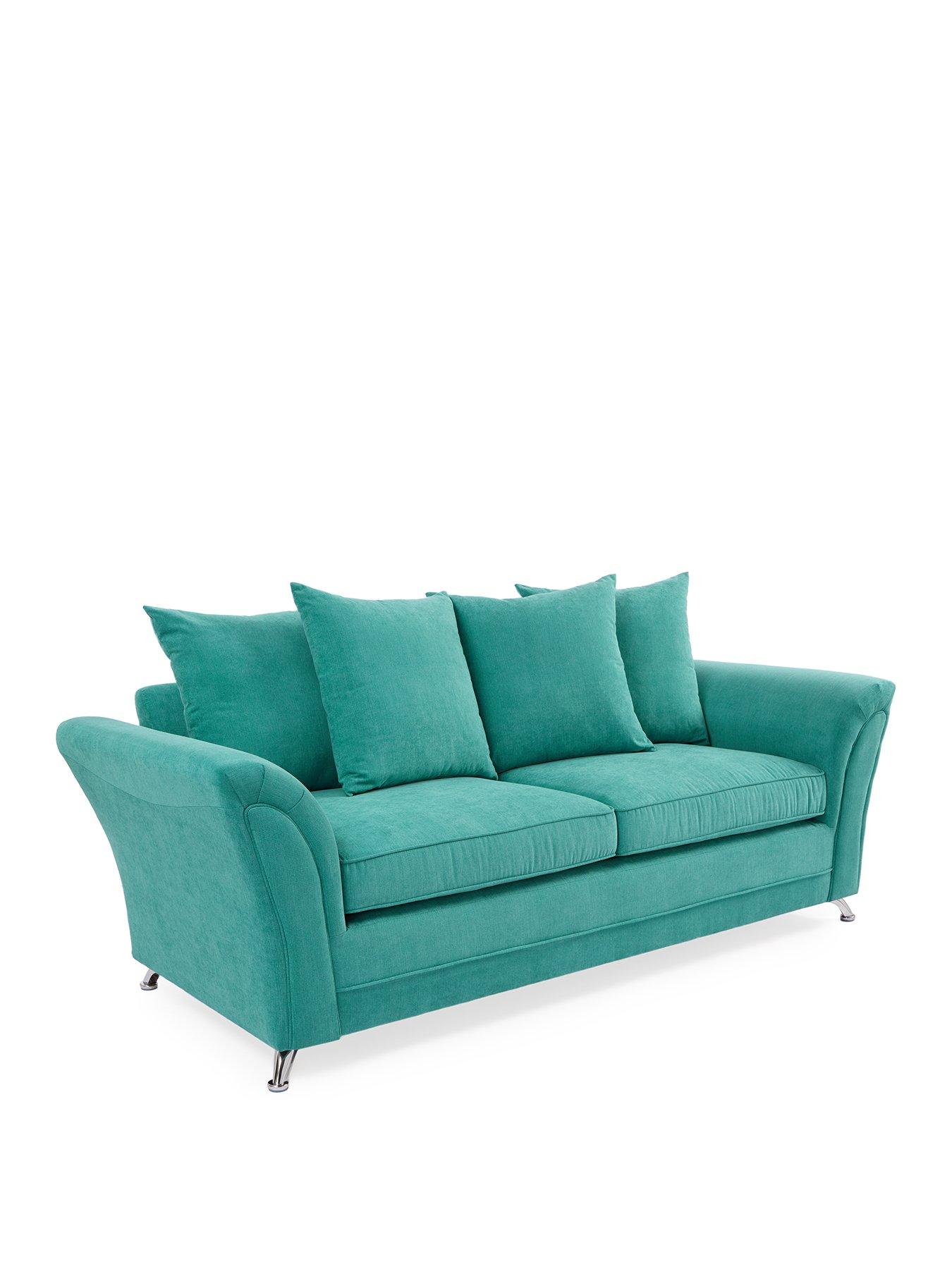 Very Home Dury Fabric 3 Seater Scatterback Sofa - Teal - FSC® Certified ...