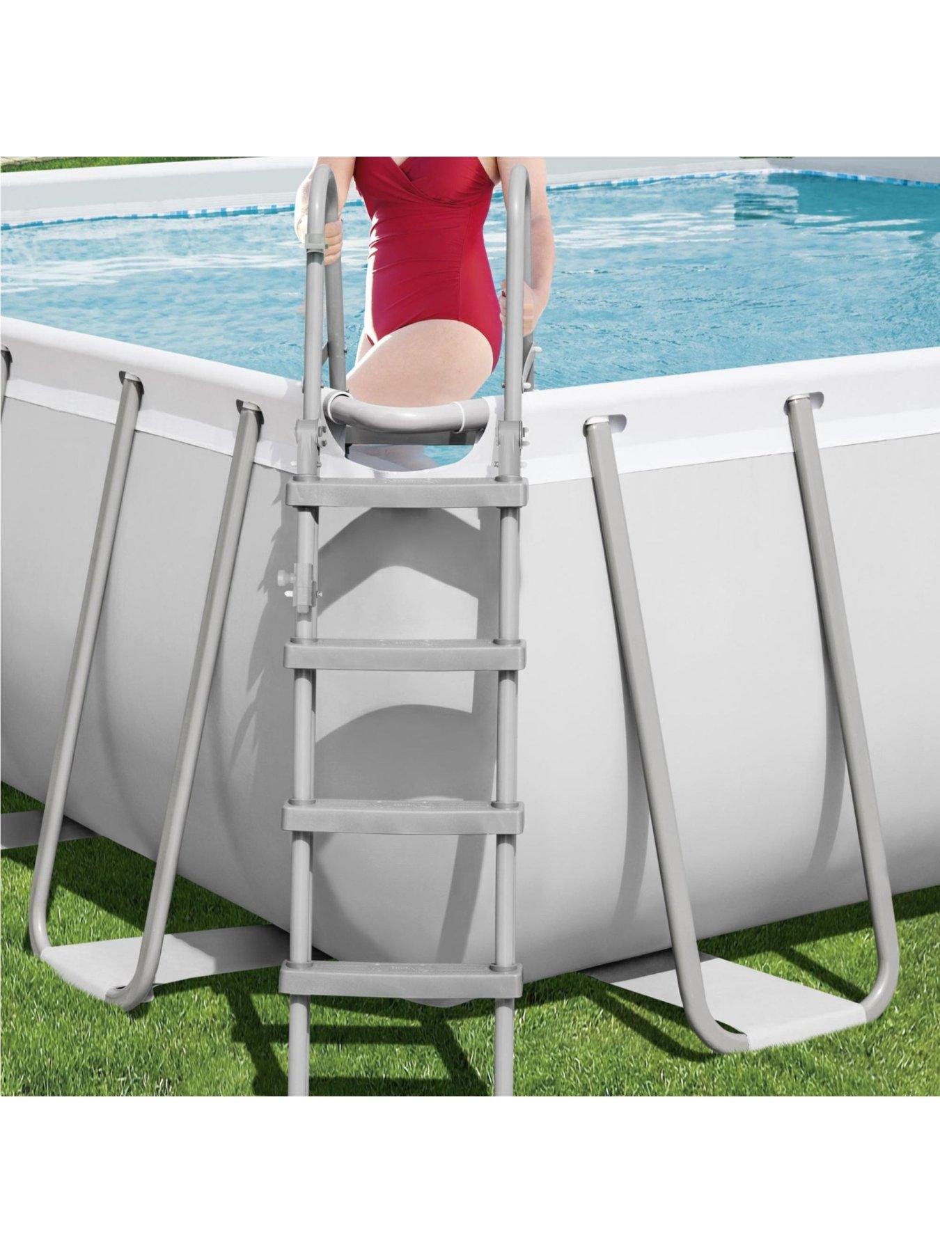 Bestway 18ft x 9ft Power Steel Frame Pool Set, Filter Pump, Ladder with ...