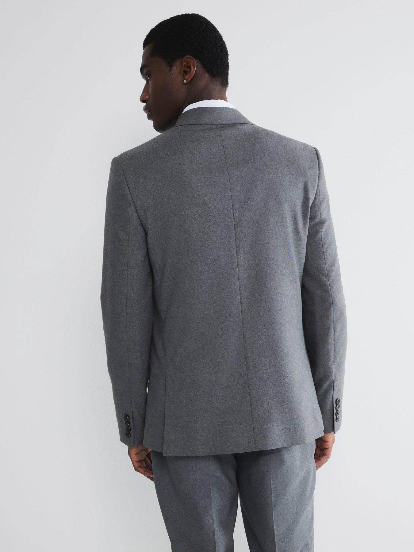 River Island Plain Single Breasted Slim Suit Jacket - Grey | Very