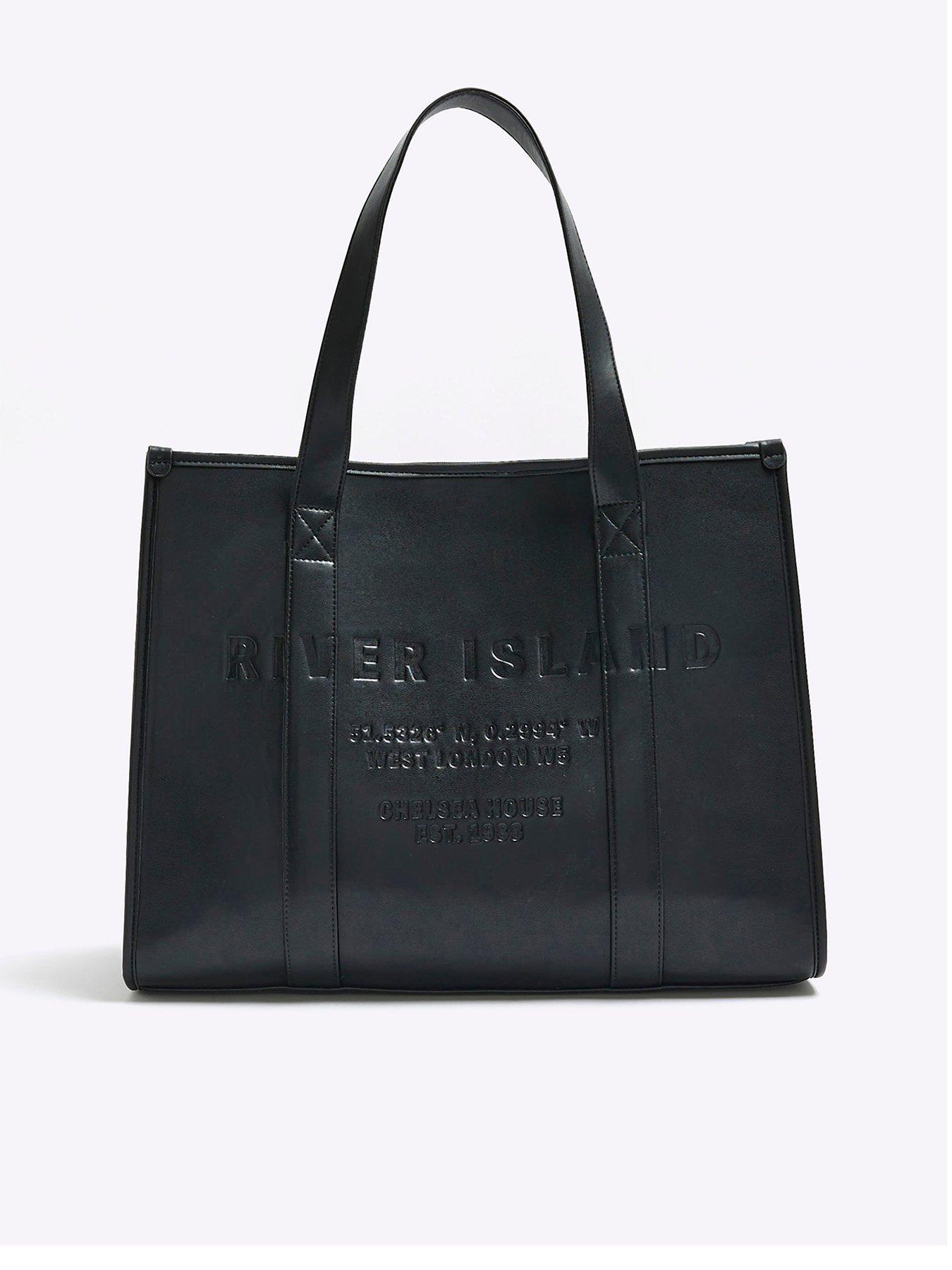 River Island Debossed Square Shopper Bag - Black | Very