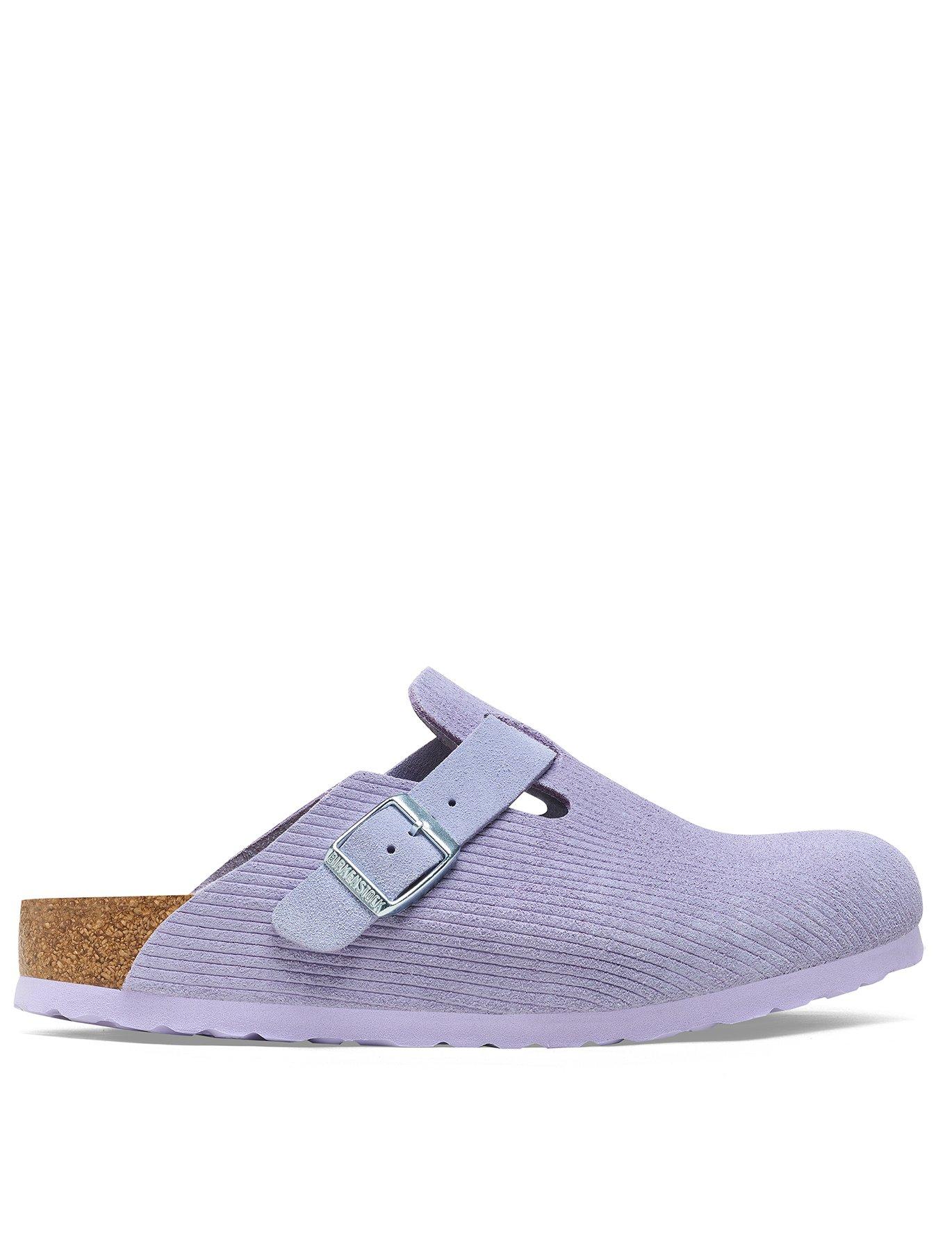 Birkenstock Boston Suede Corduroy Wider Fit Clogs - Purple Fog | Very