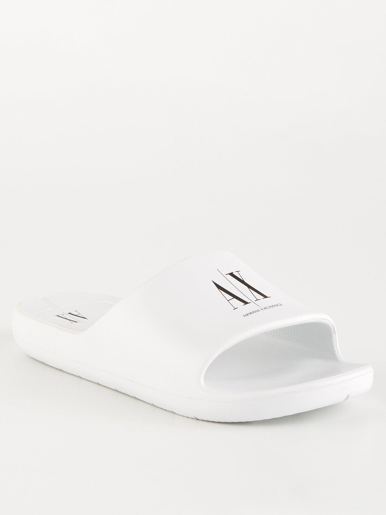 Armani Exchange Eva Sliders - White | Very