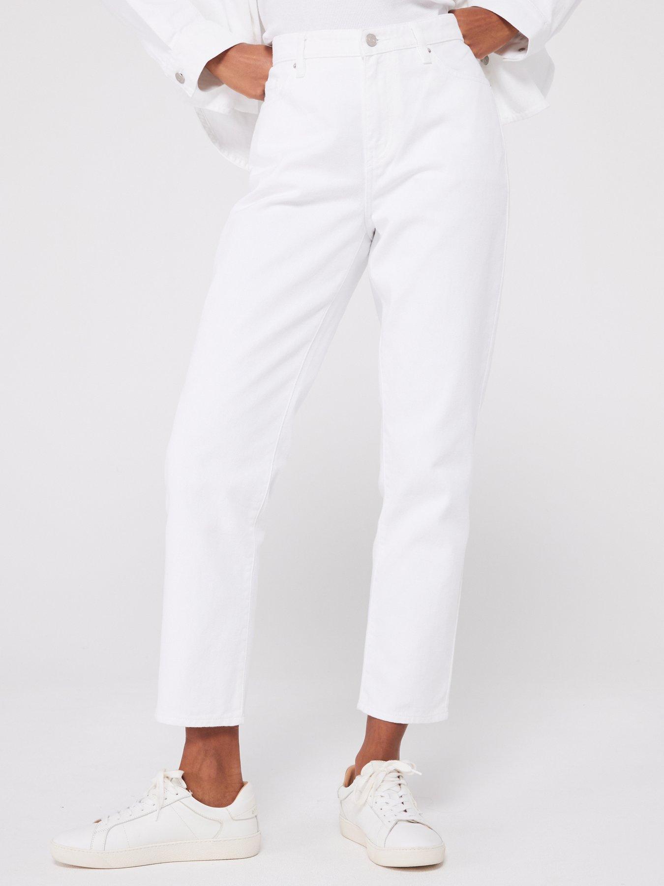 Armani Exchange High Waist Tapered Jean - White | Very