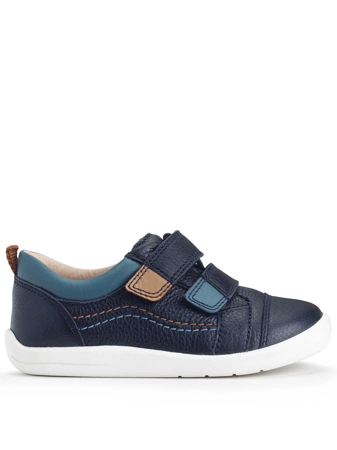Start-rite Playhouse Navy Blue Rip Tape Leather First Steps Shoes | Very