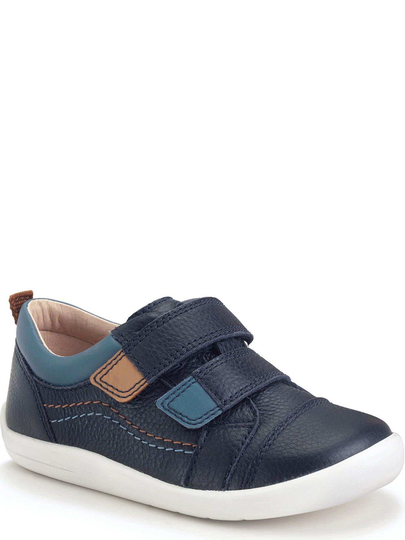 Start-rite Playhouse Navy Blue Rip Tape Leather First Steps Shoes | Very