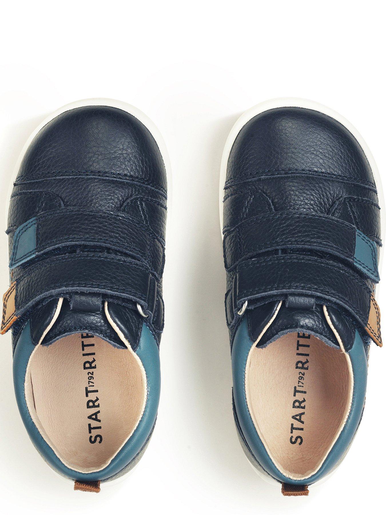 Start-rite Playhouse Navy Blue Rip Tape Leather First Steps Shoes | Very