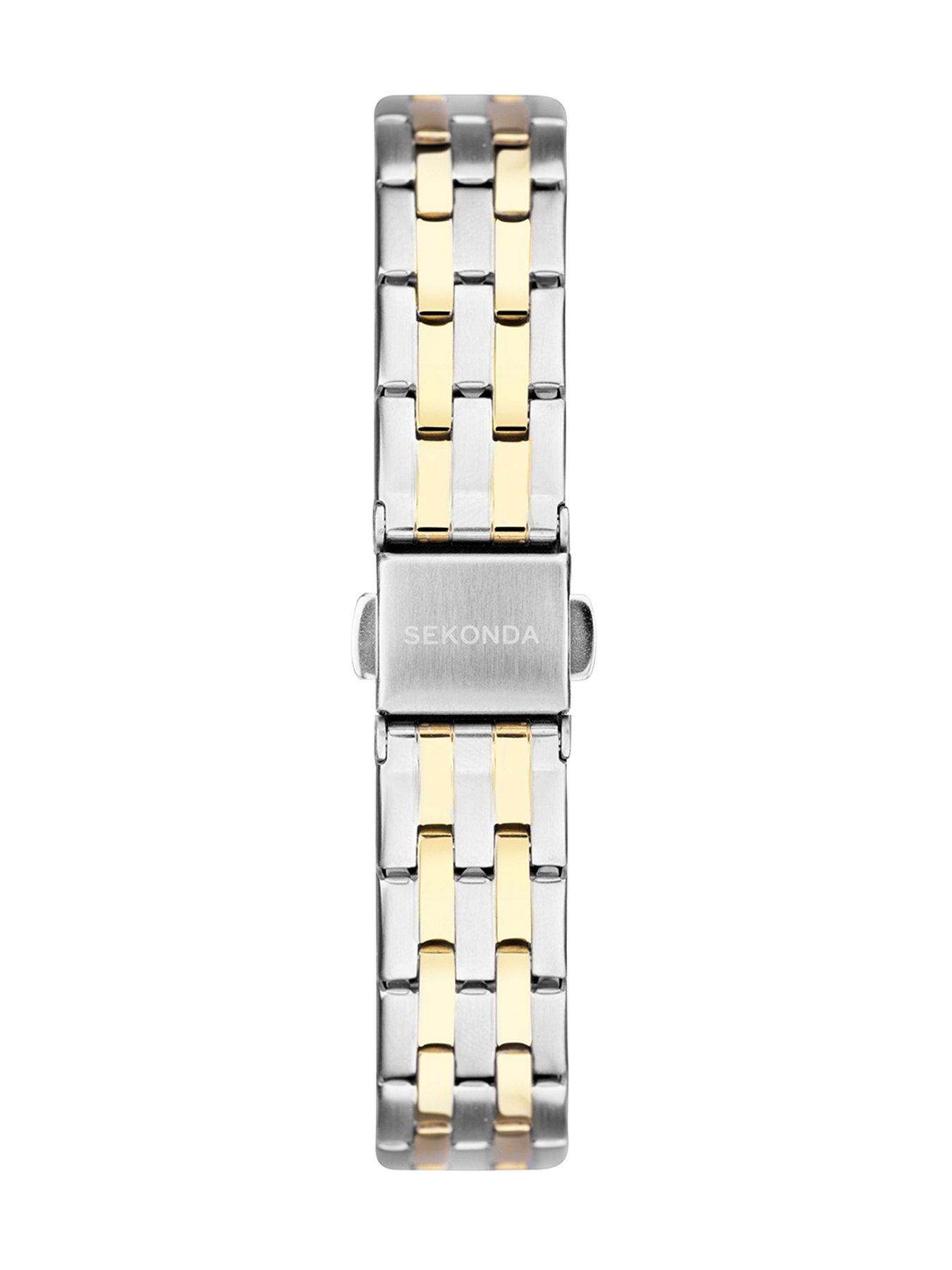 Sekonda Gift Set Womens 29mm Analogue Watch with Two Tone Stone Set ...
