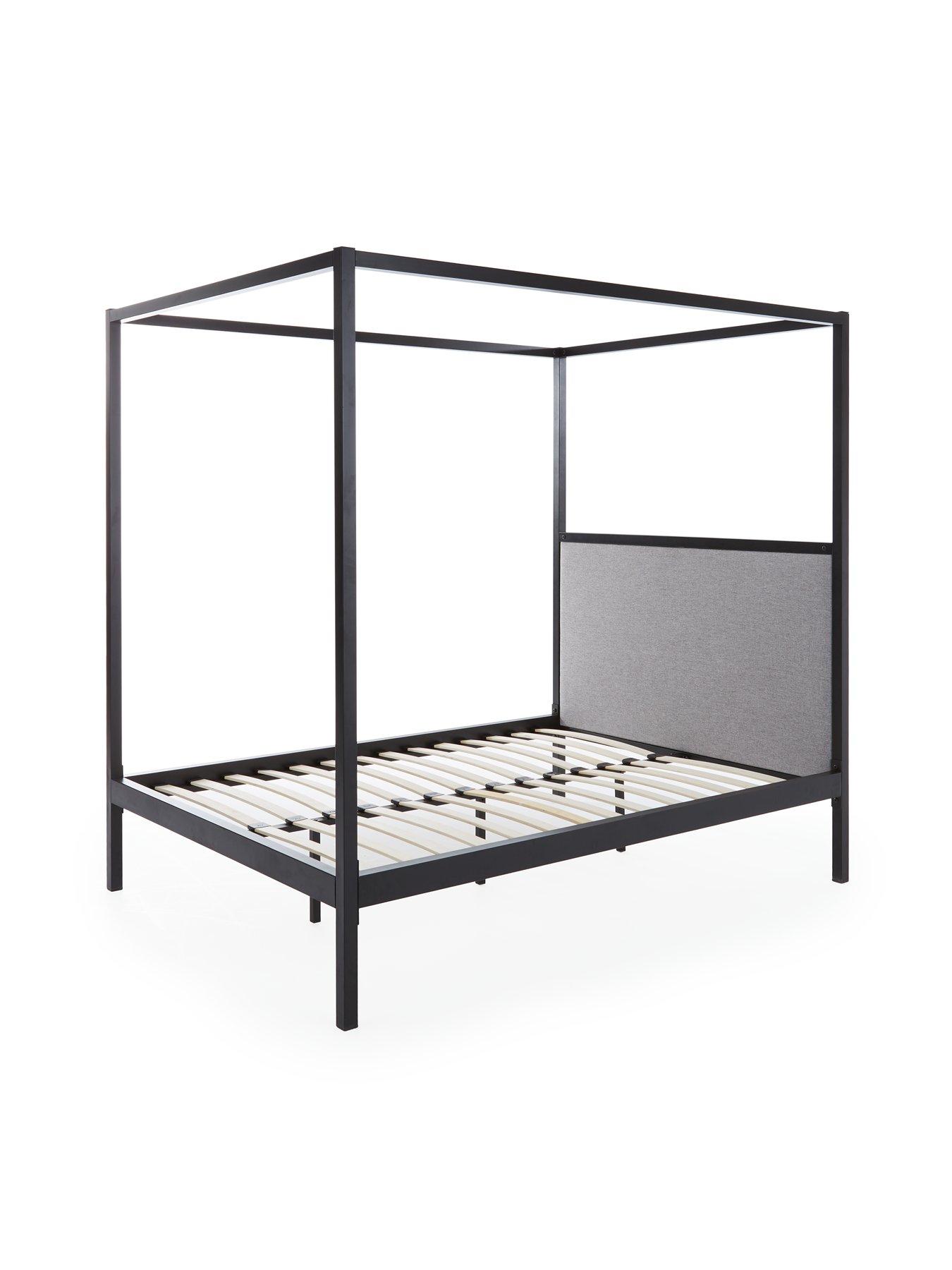 Very Home Hampton 4 Poster Metal Bed Frame with Mattress Options (Buy ...