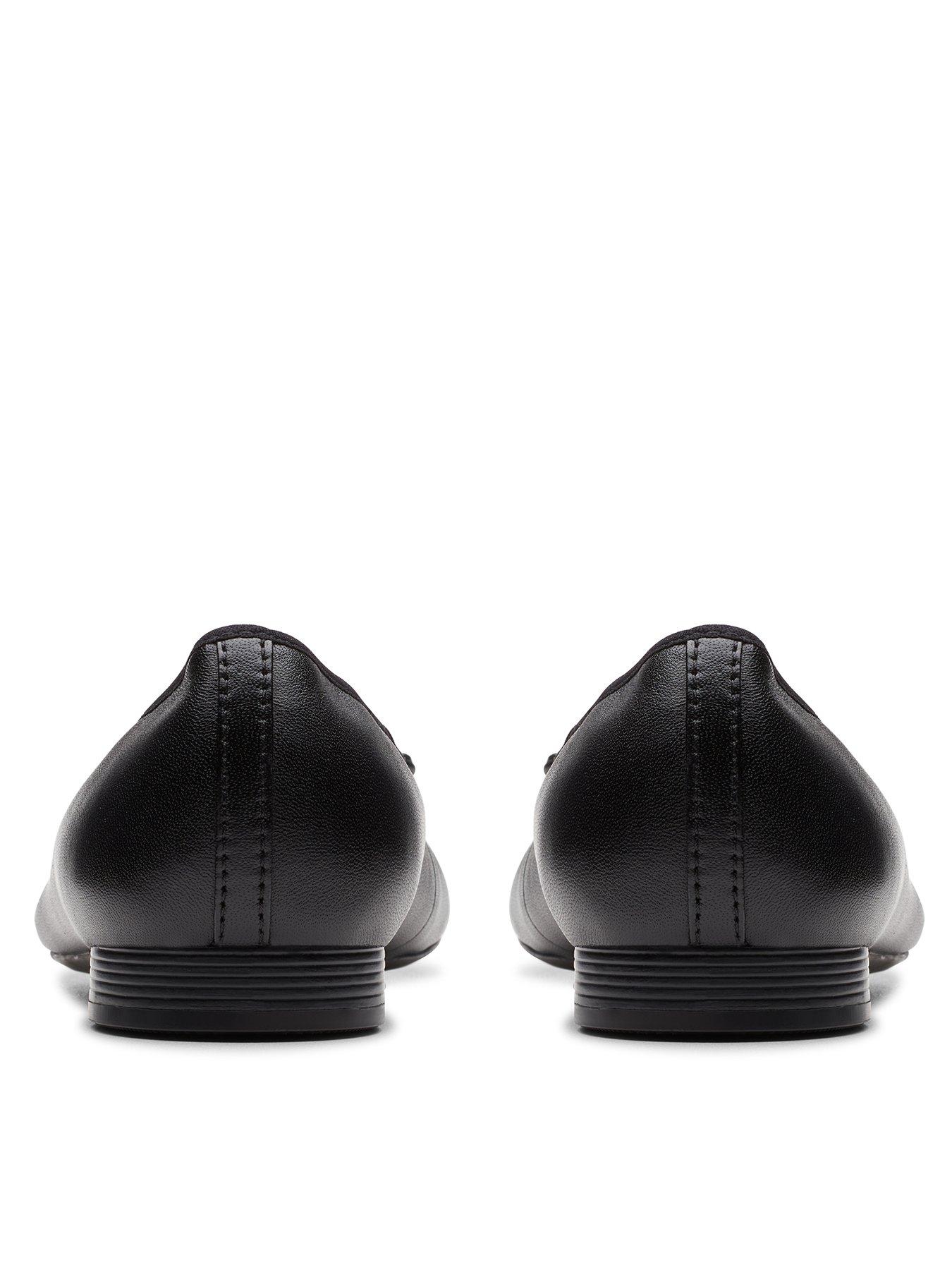 Clarks Loreleigh Rae Leather Bow Front Ballerina - Black | Very