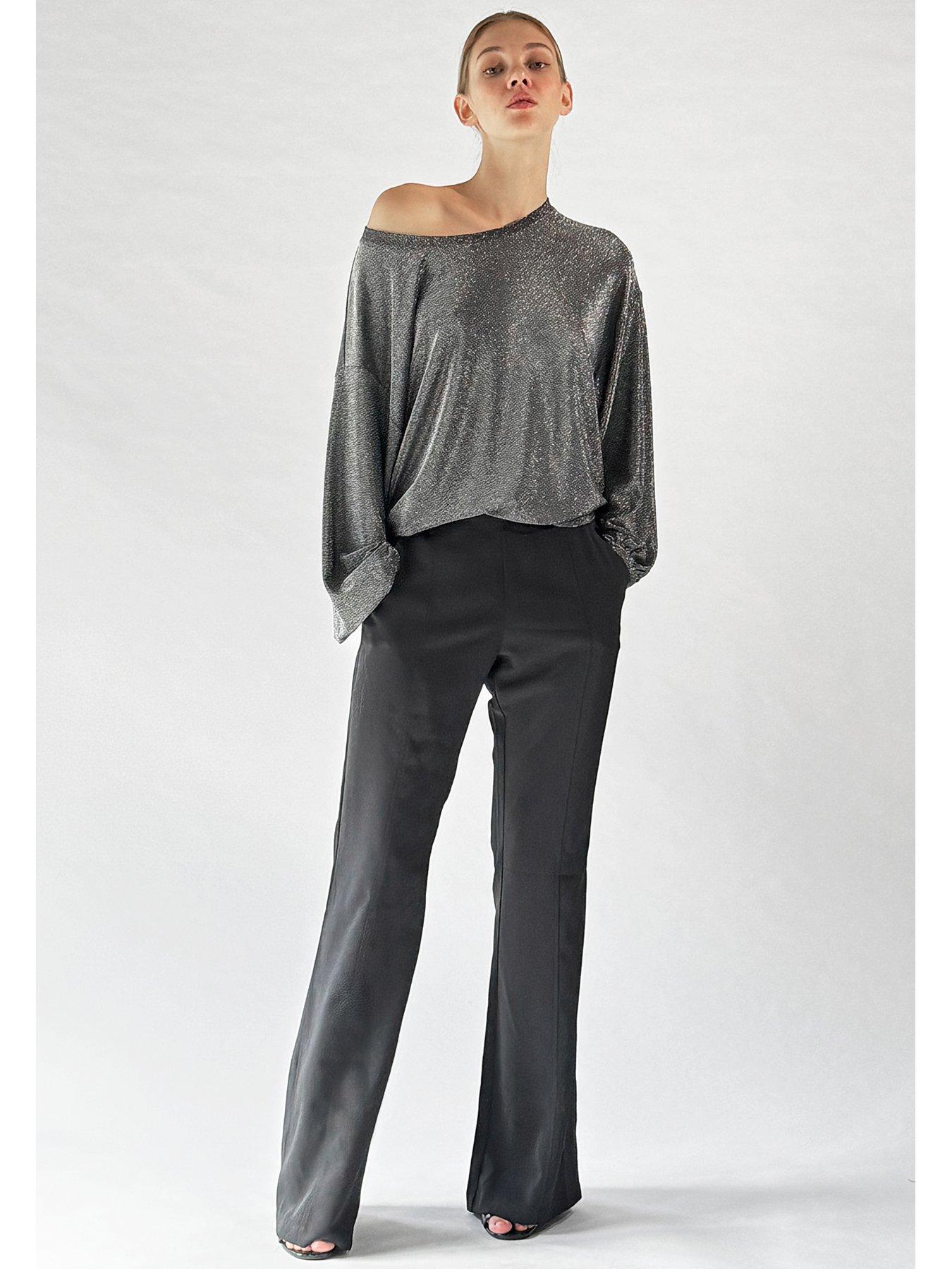 Religion Off the shoulder Karla top in slinky metallic jersey - Grey | Very