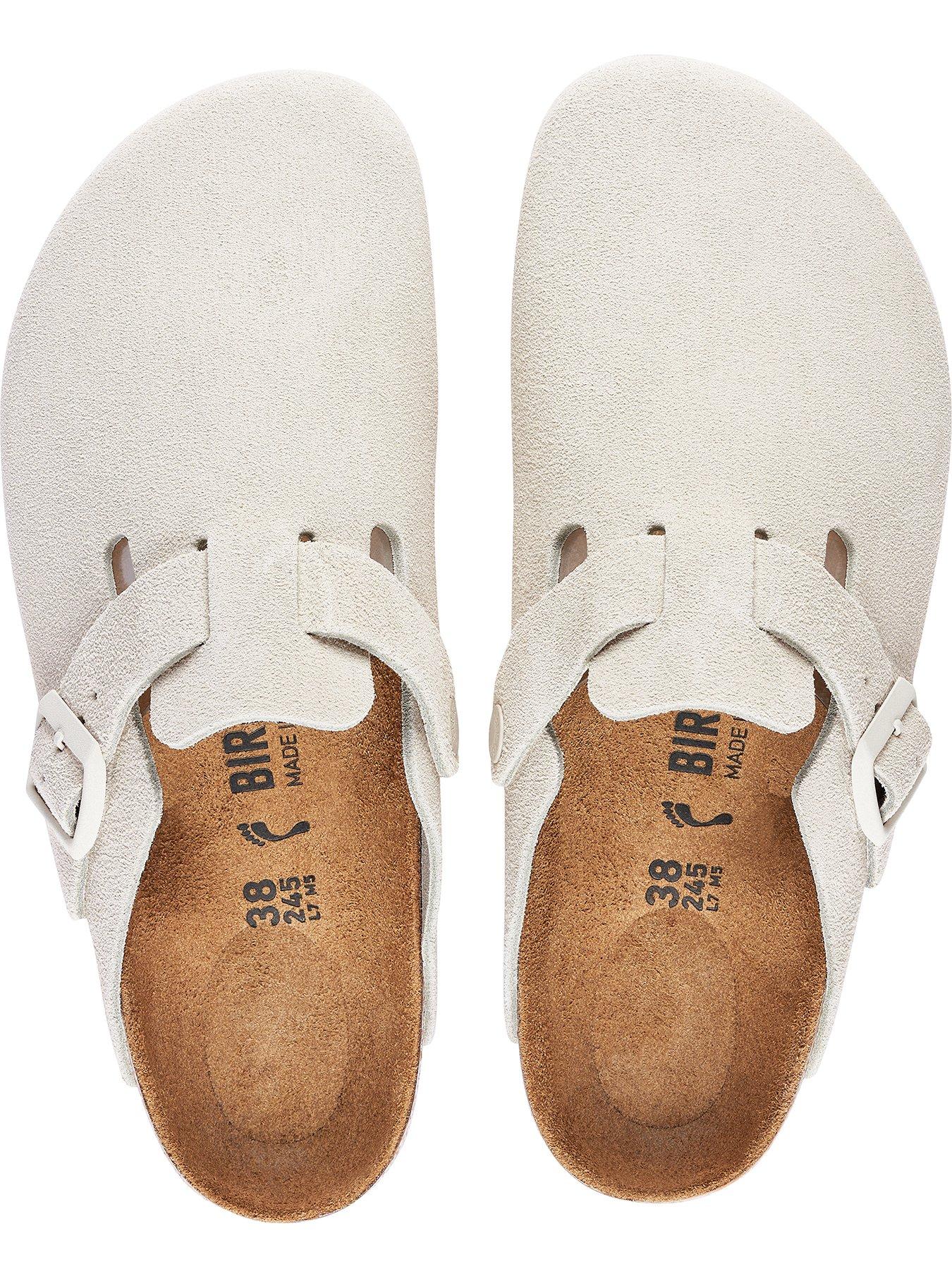 Birkenstock Boston Suede Clogs - White | Very