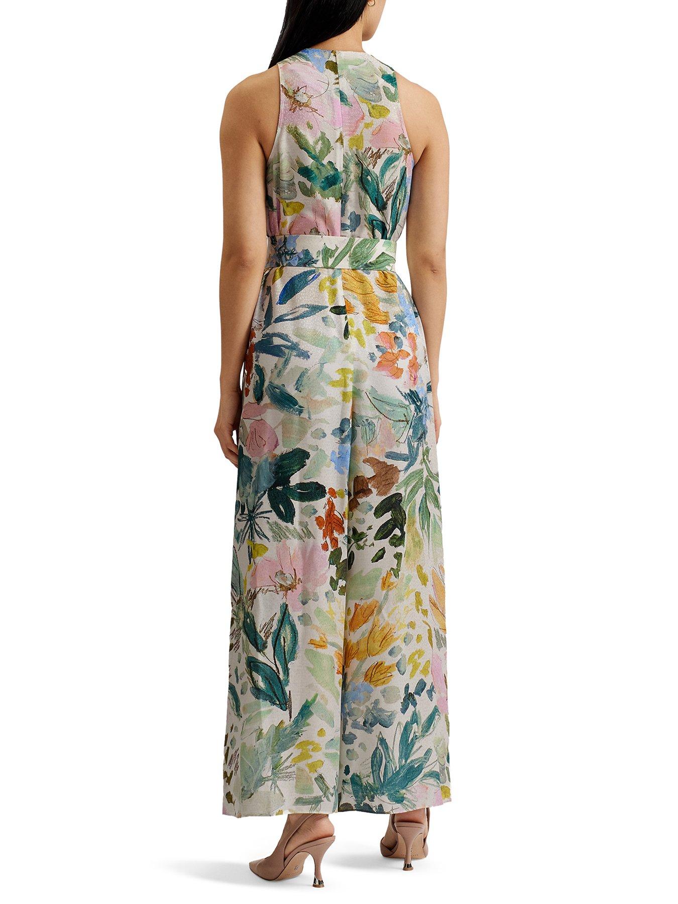 Ted Baker LAYLAS Printed Halterneck Jumpsuit - Off White | Very