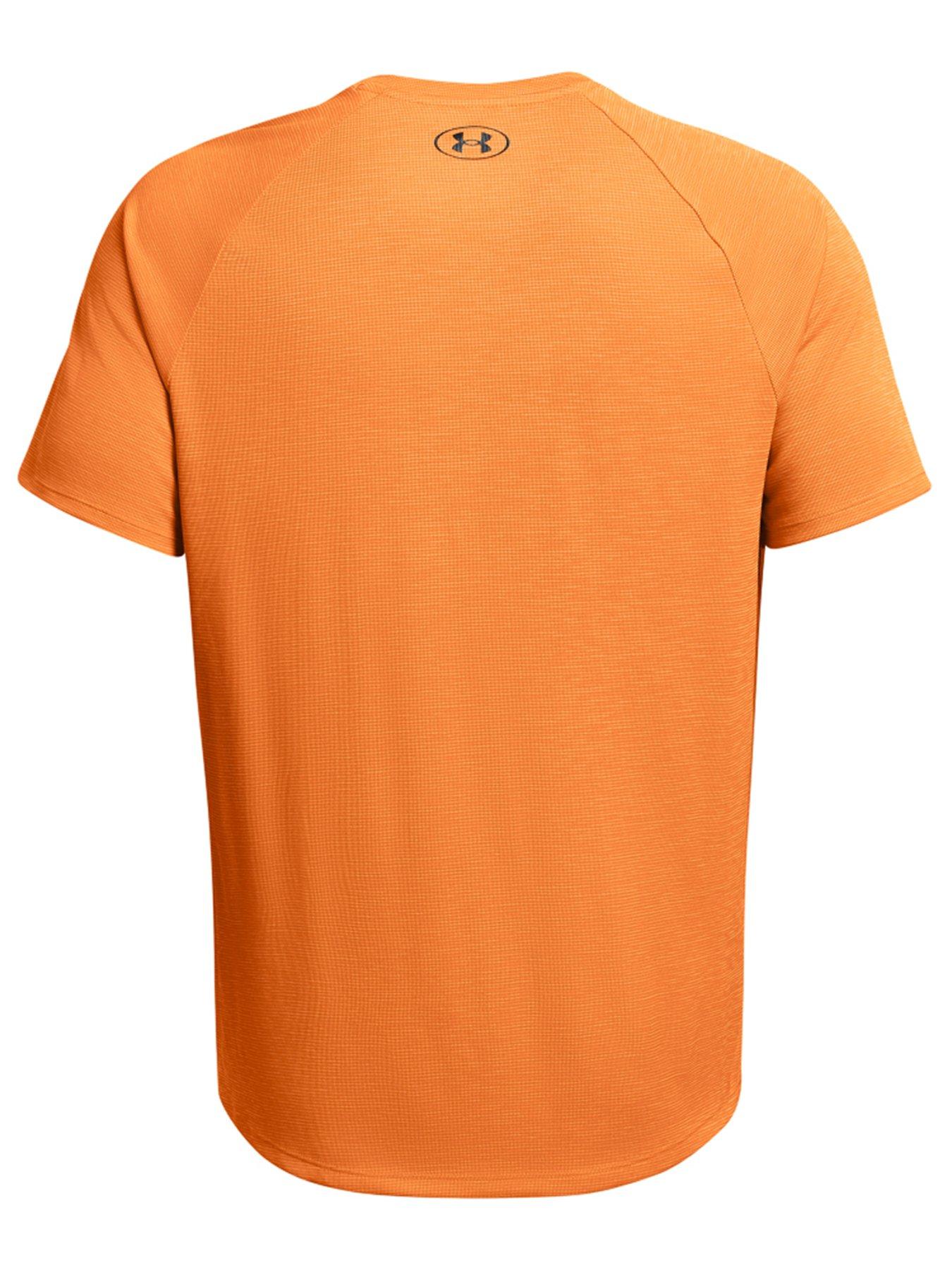 Under Armour Mens Training Ua Tech Textured T Shirt Orangeblack