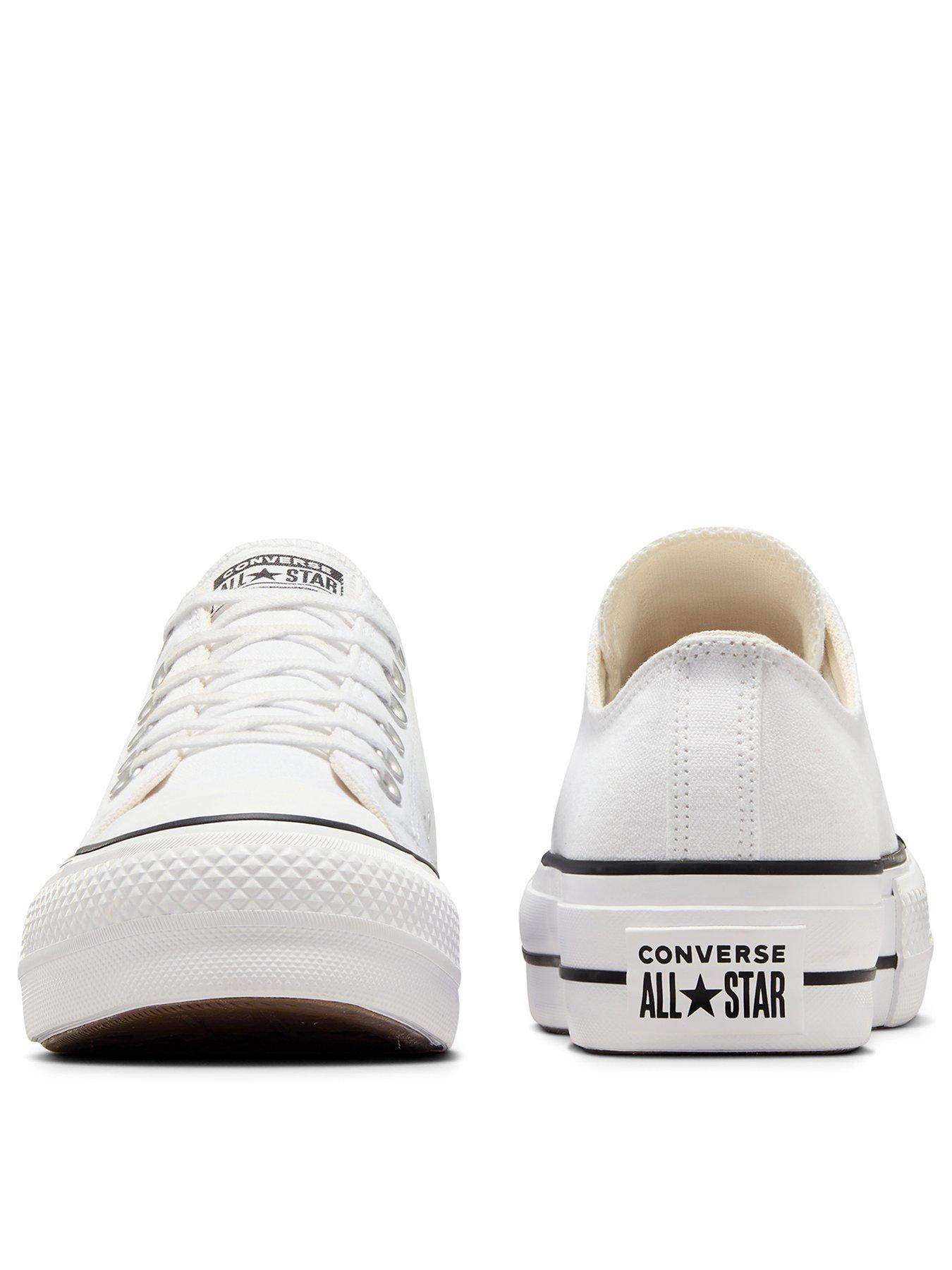 Converse Womens Lift Wide Foundation Ox Trainers - White/Black | Very