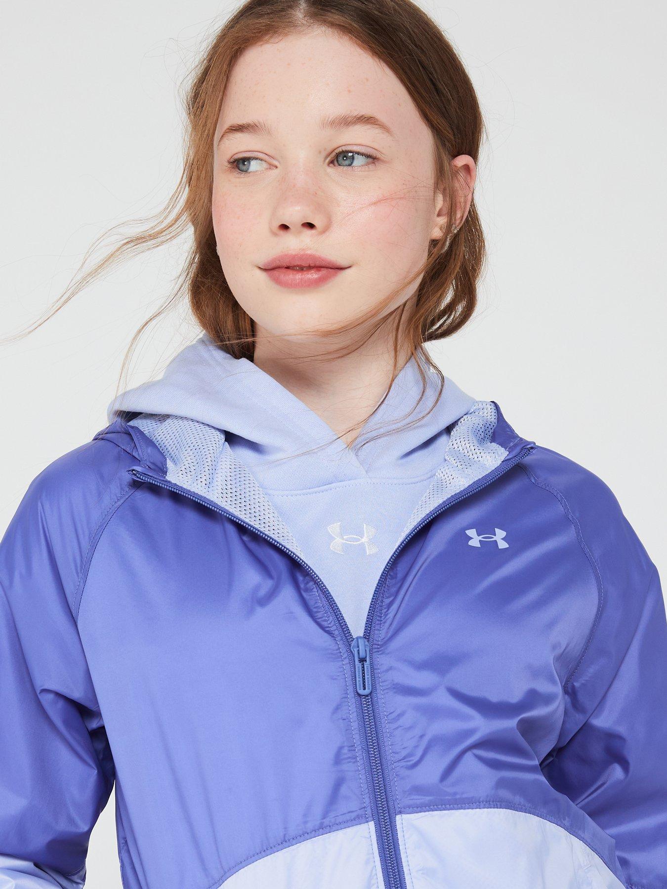 UNDER ARMOUR Junior Girls Windbreaker Jacket - Grey | Very.co.uk