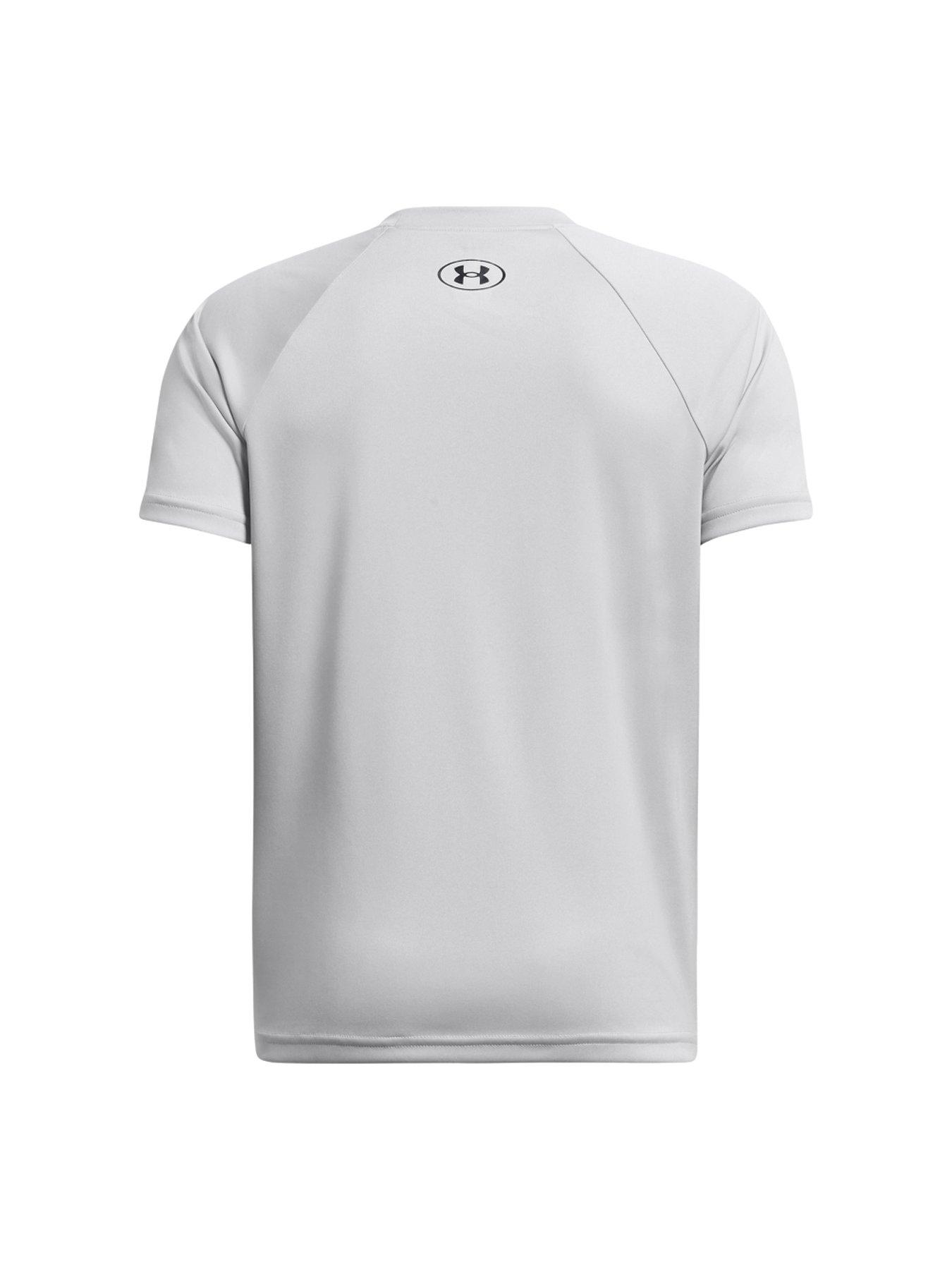 UNDER ARMOUR Junior Boys Tech Split Wordmark T-Shirt - Grey/Black | Very