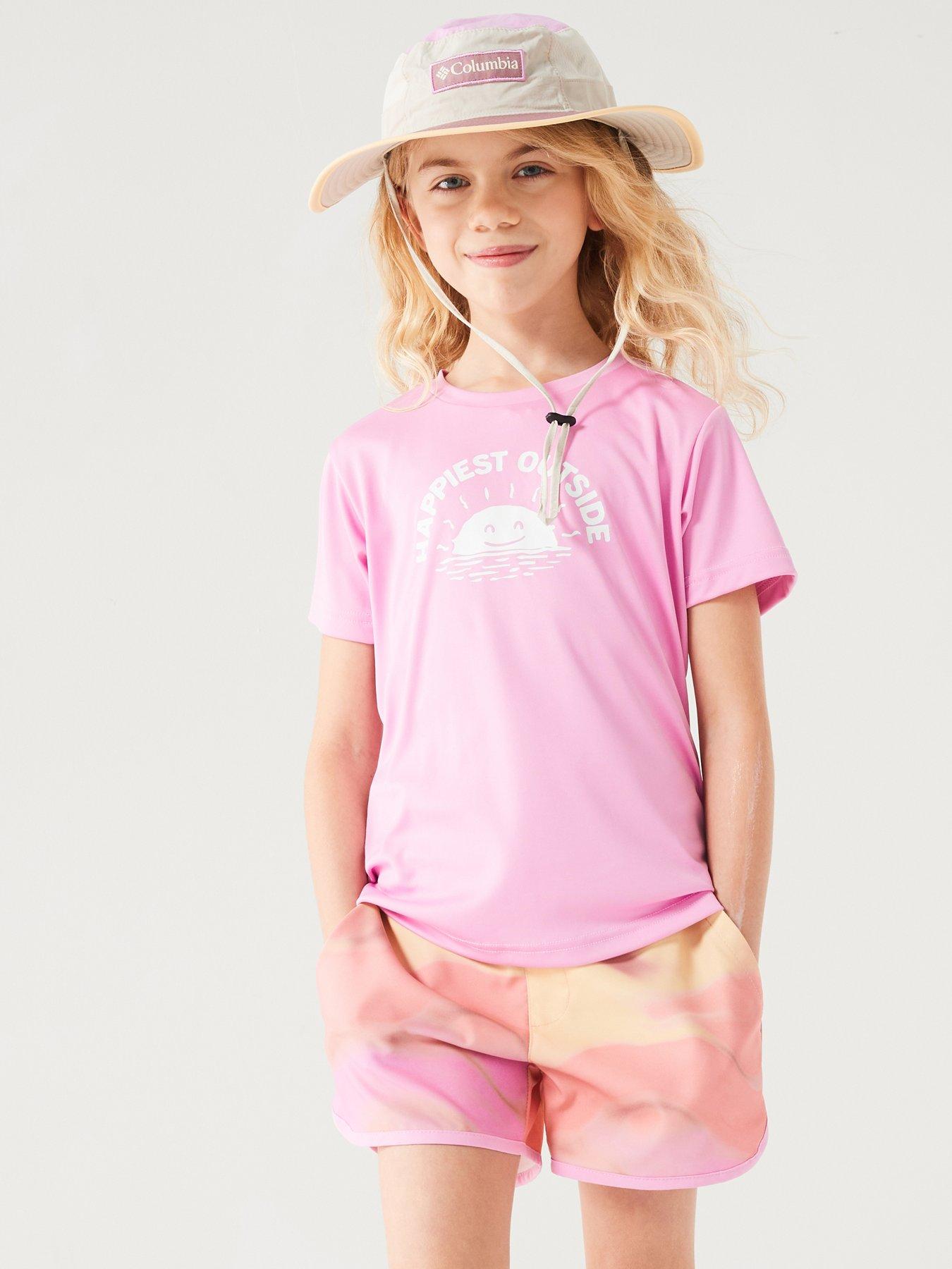 Columbia Youth Girls Fork Stream Short Sleeve Graphic Shirt - Pink | Very