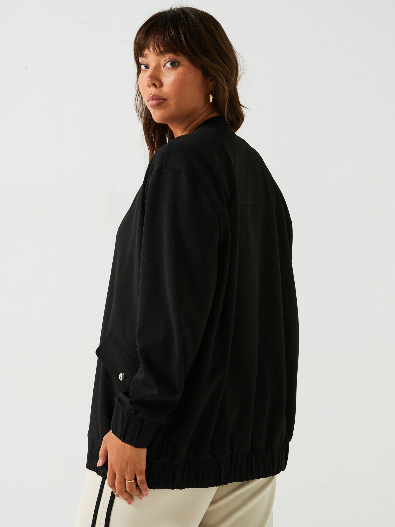 V by Very Curve Stretch Bomber Jacket - Black | Very