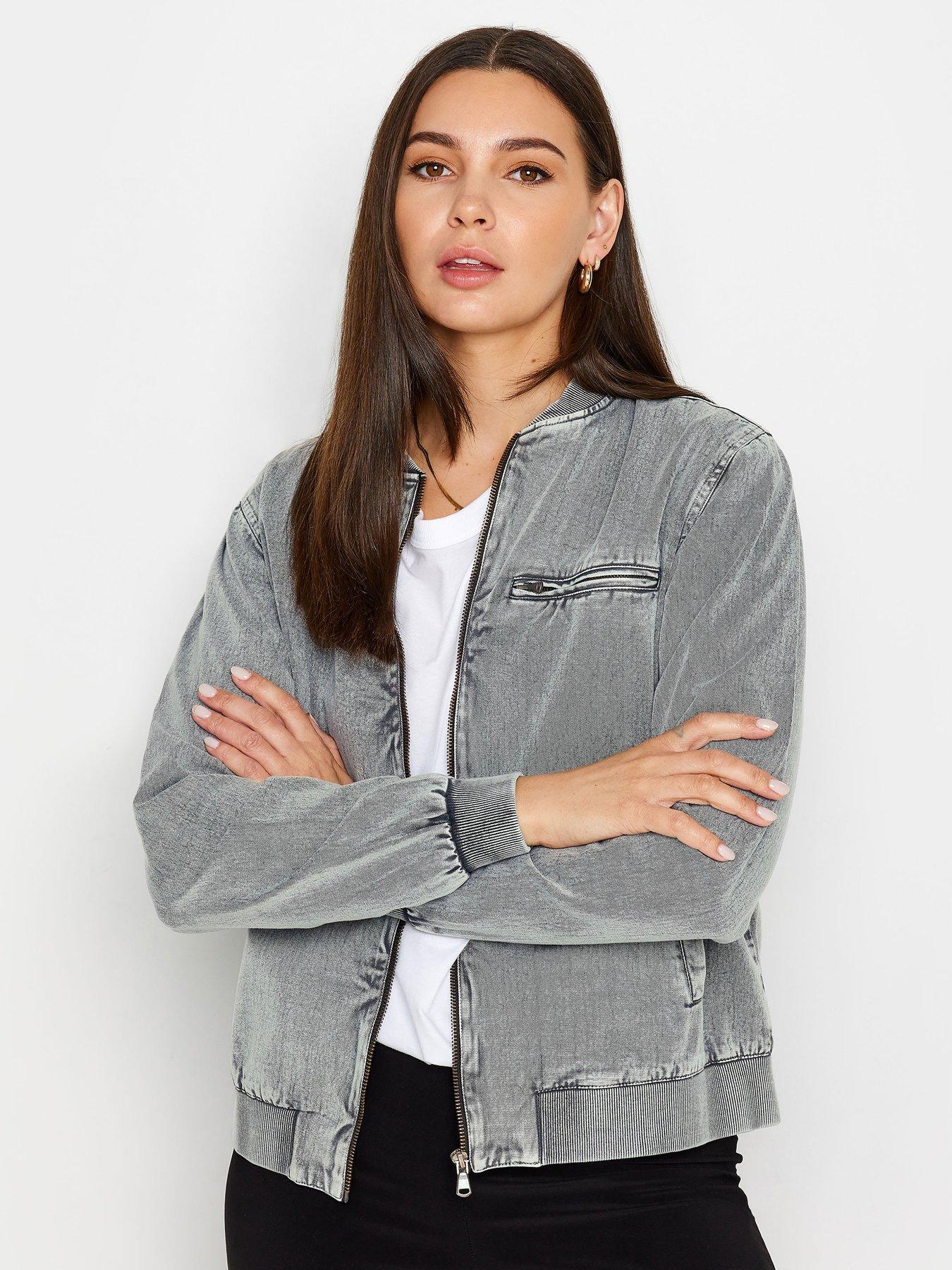 Long Tall Sally Acid Wash Bomber Jacket | Very