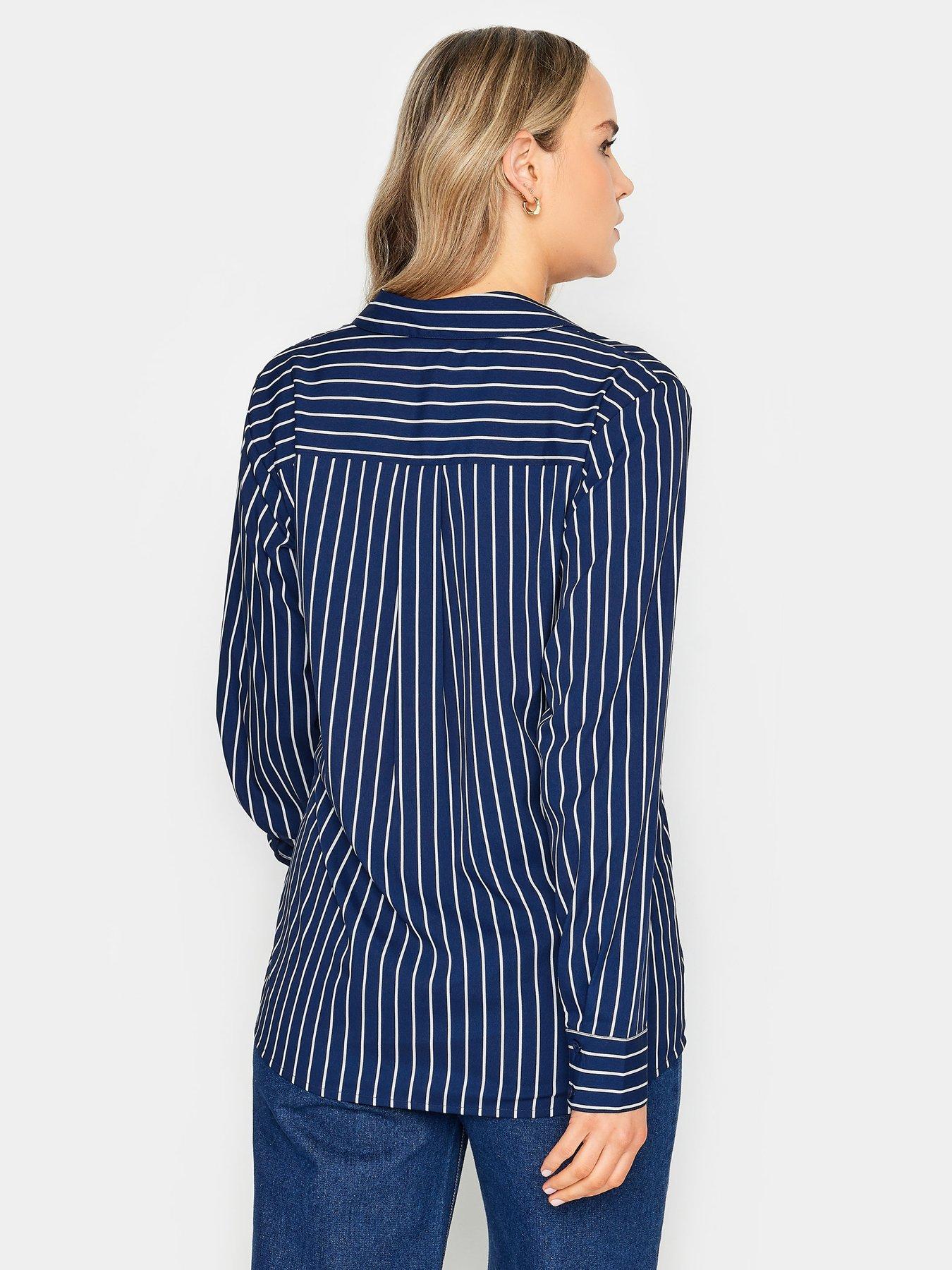 Long Tall Sally Navy Blue Stripe Shirt | Very