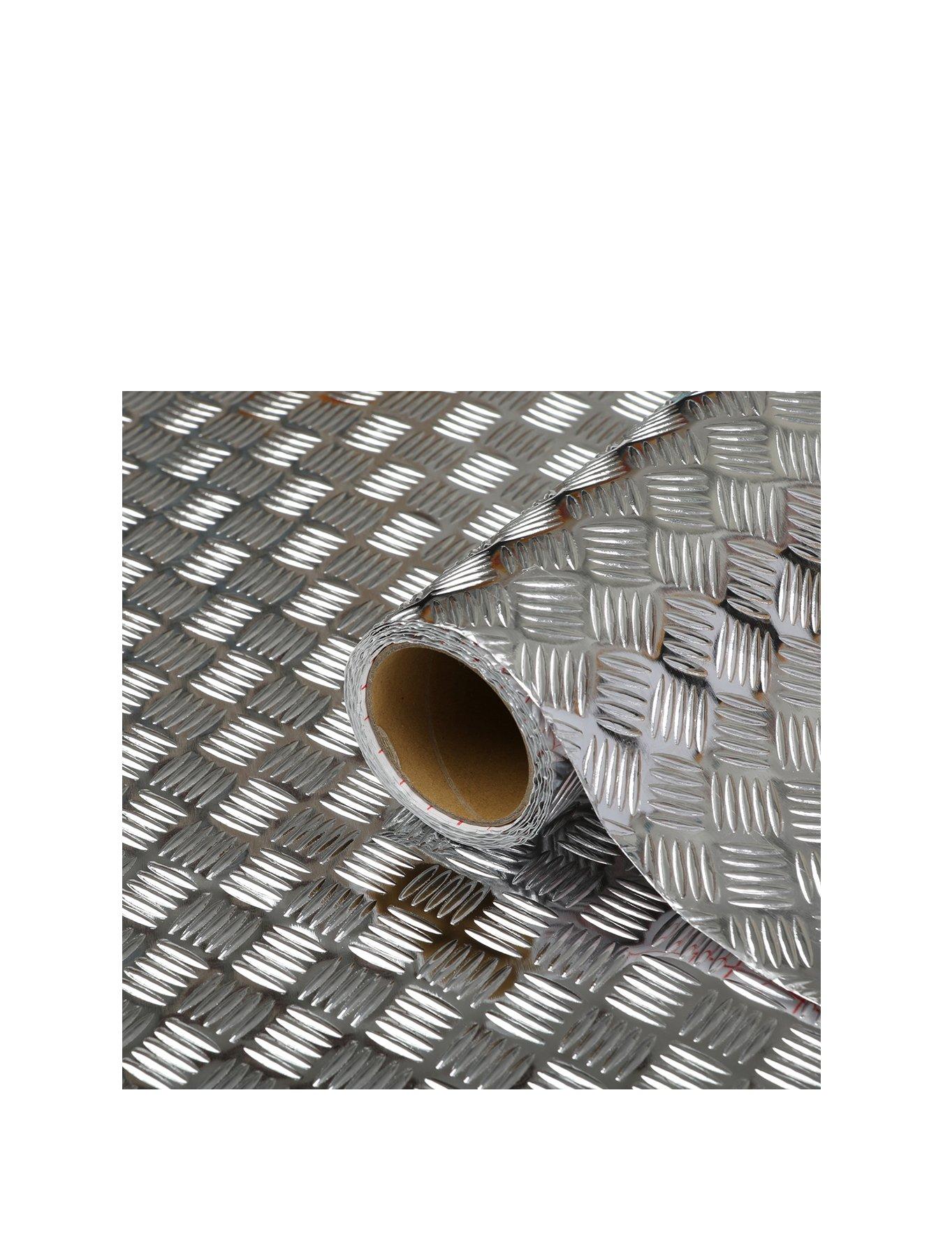 D-C-Fix Silver Checker Plate Self-Adhesive Vinyl Wrap Film – 67.5 x 200 ...