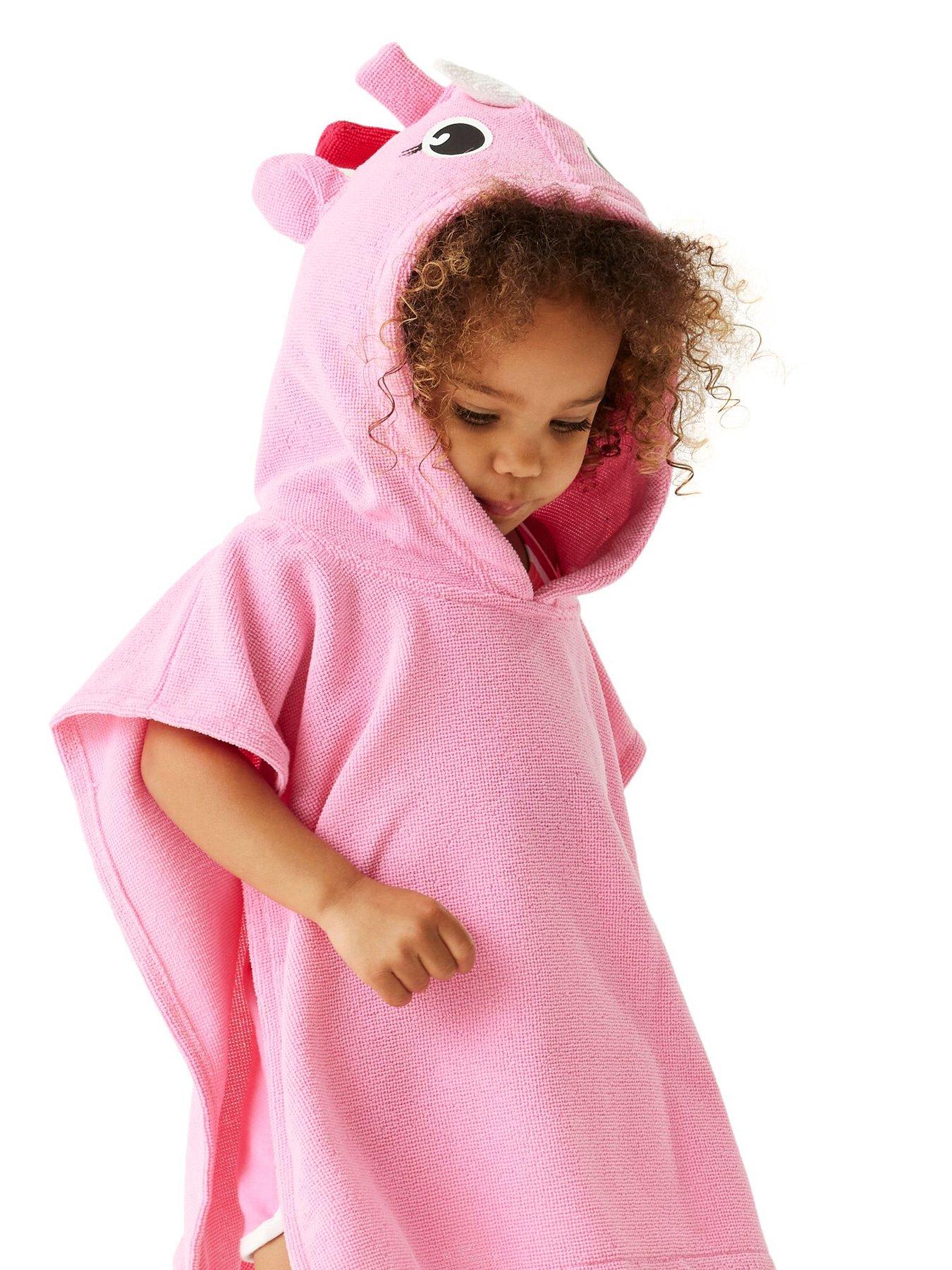 Regatta Kids Unisex Animal Towel Robe - Pink | Very.co.uk