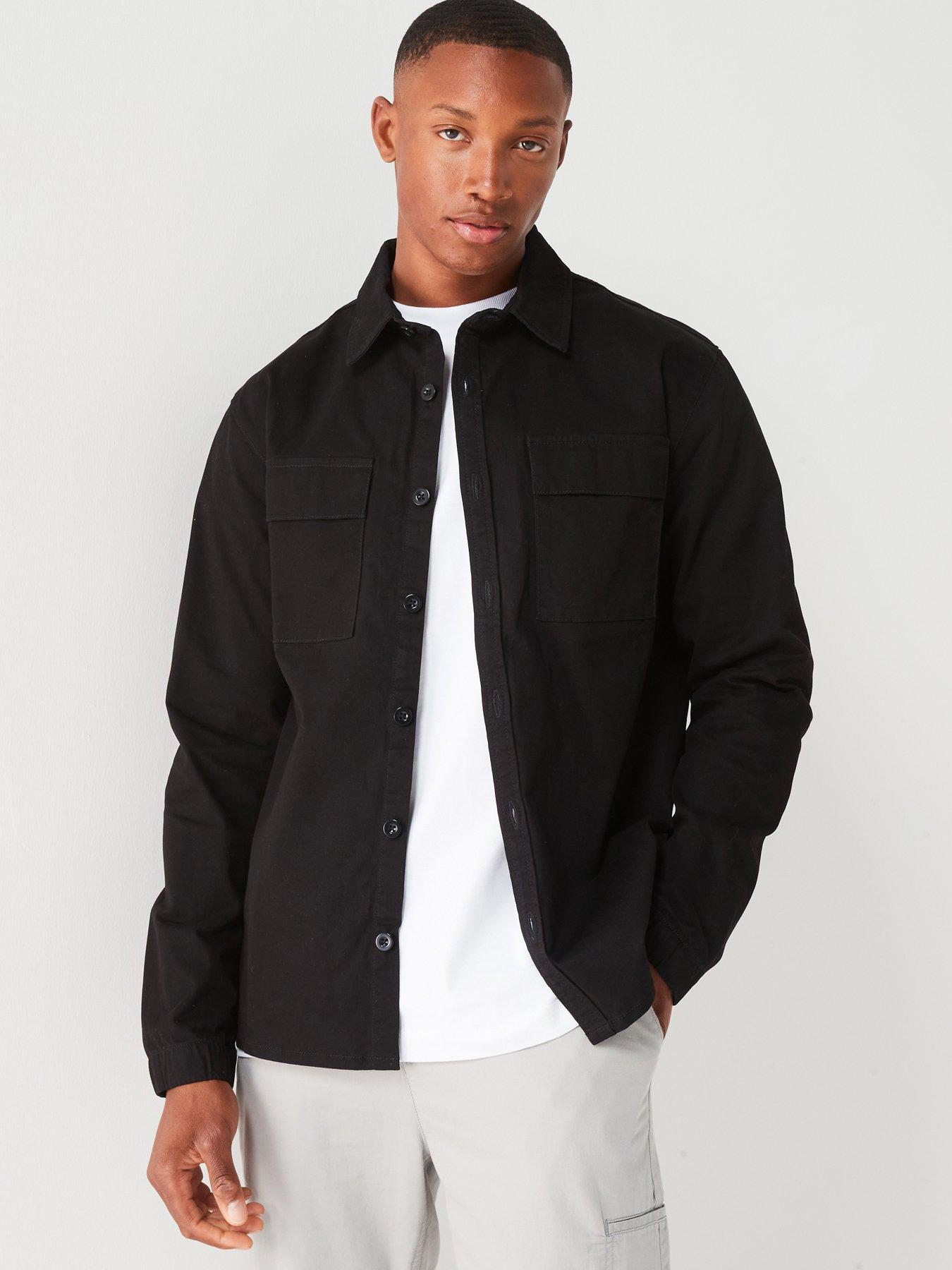 Very Man Double Pocket Overshirt - Black | Very