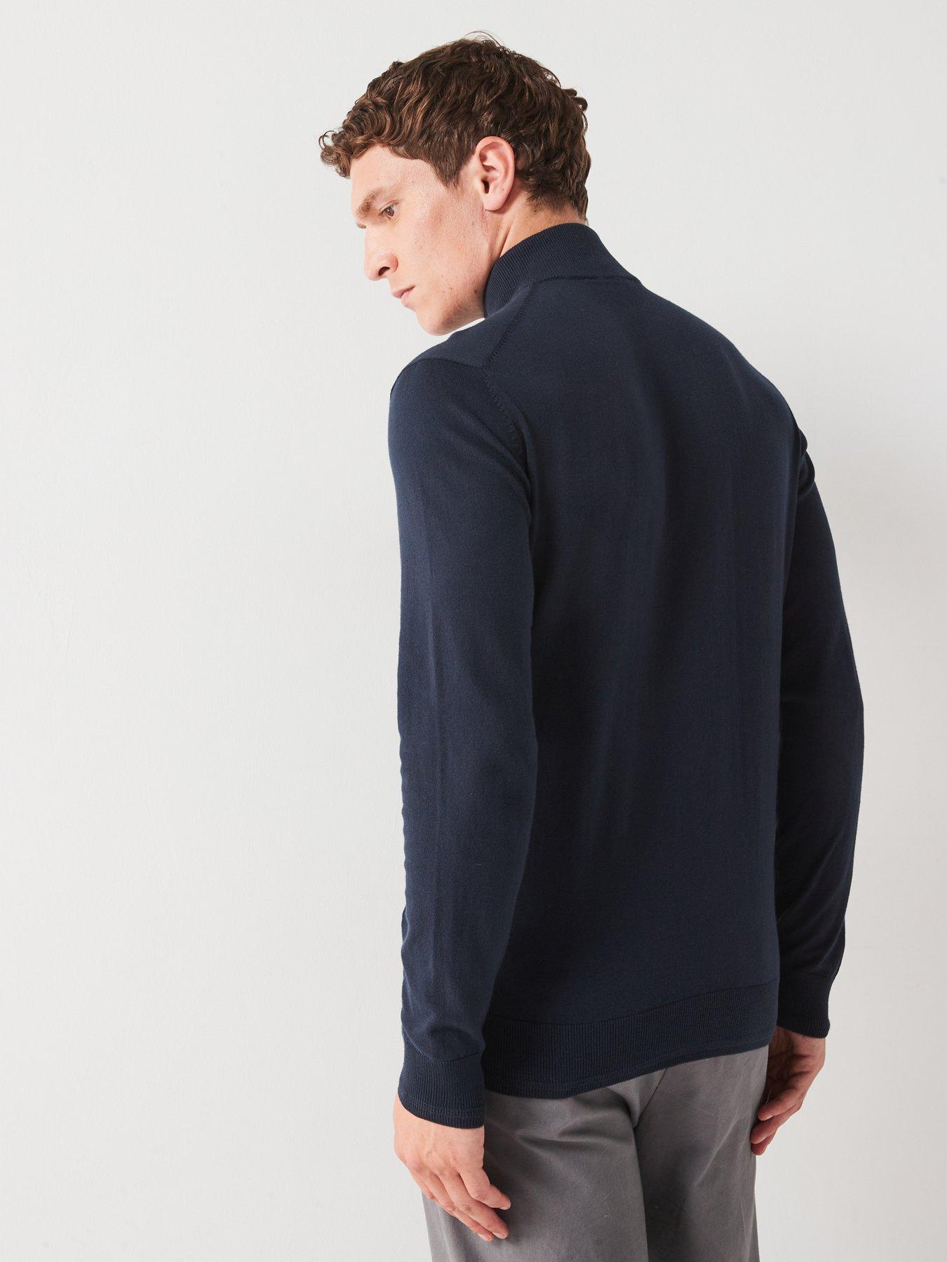 Everyday Cotton Rich 1/4 Zip Jumper - Navy | Very