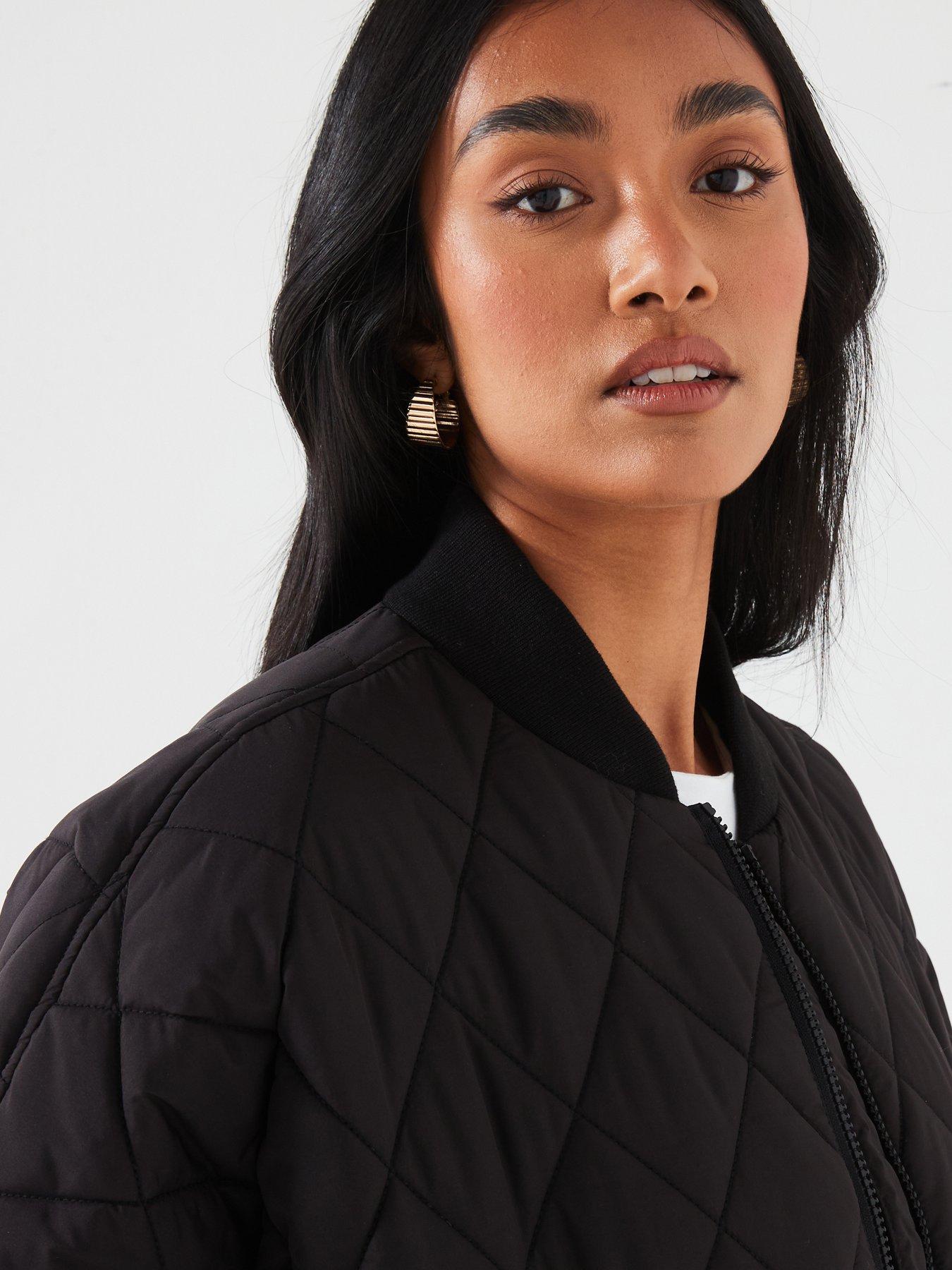 Everyday Quilted Bomber Jacket - Black | Very