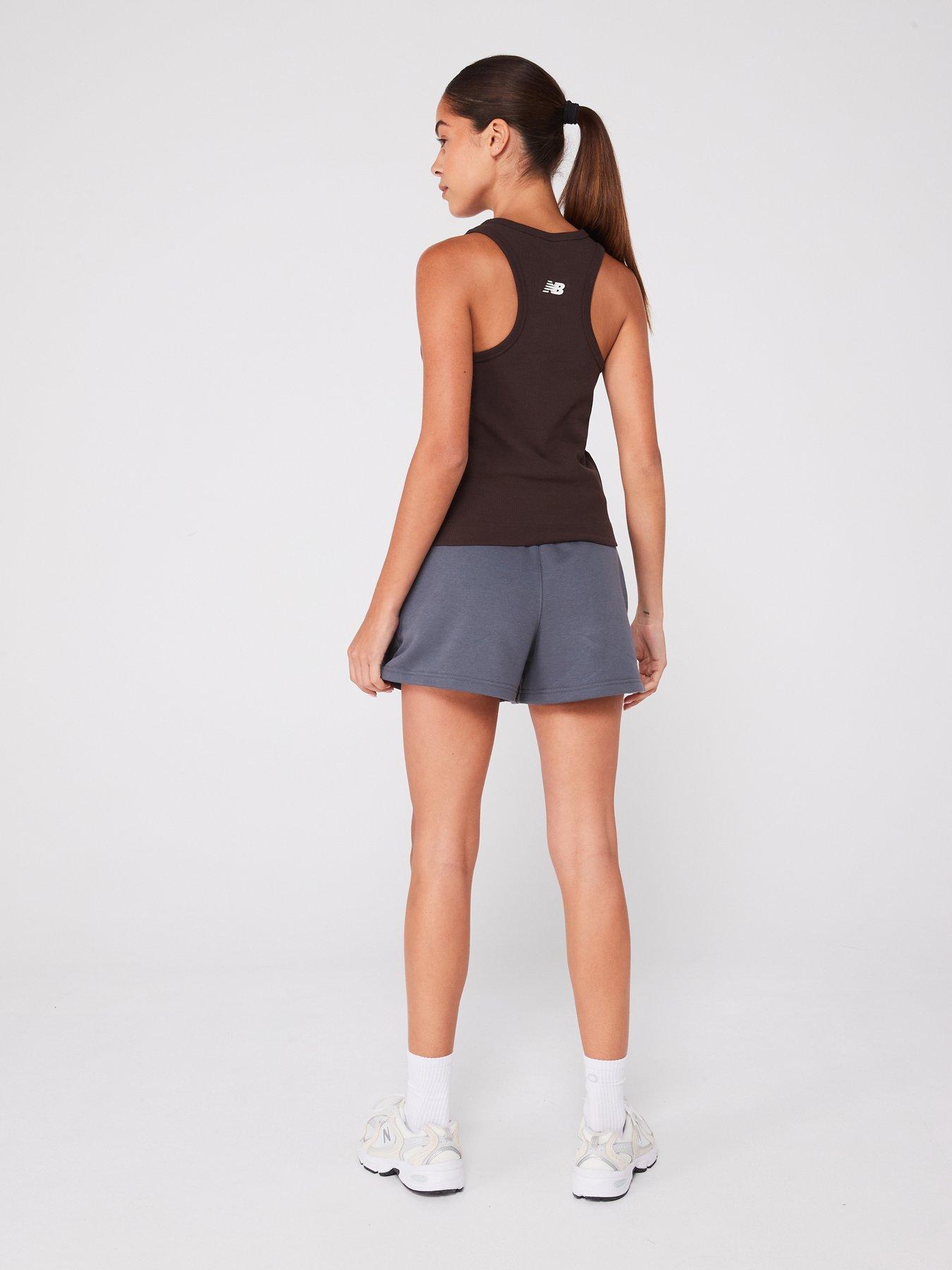 New Balance Womens Linear Heritage Rib Knit Racer Tank - Brown | Very