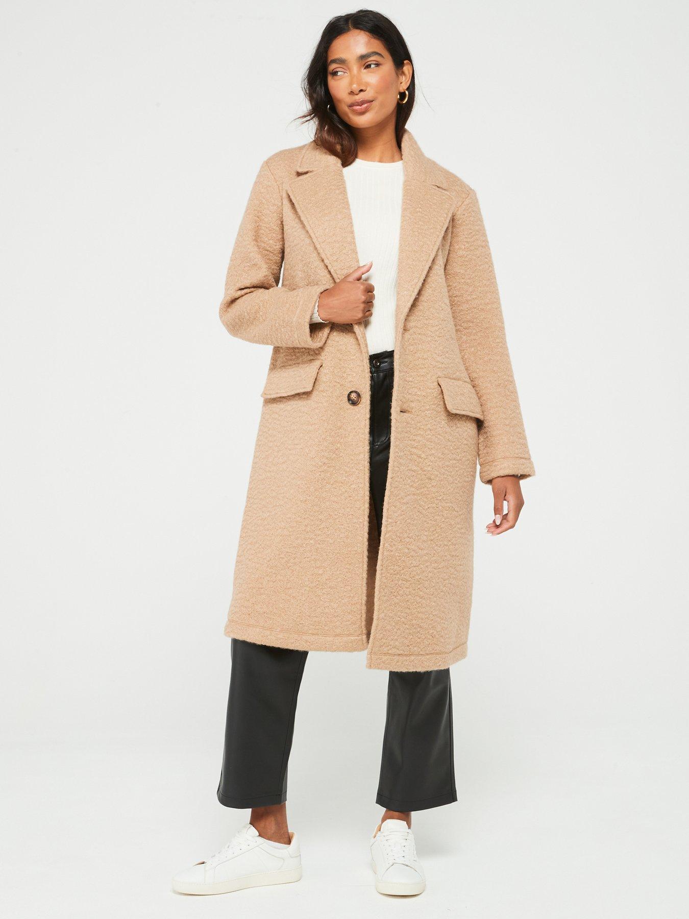 Everyday Textured Knit Coat - Beige | Very