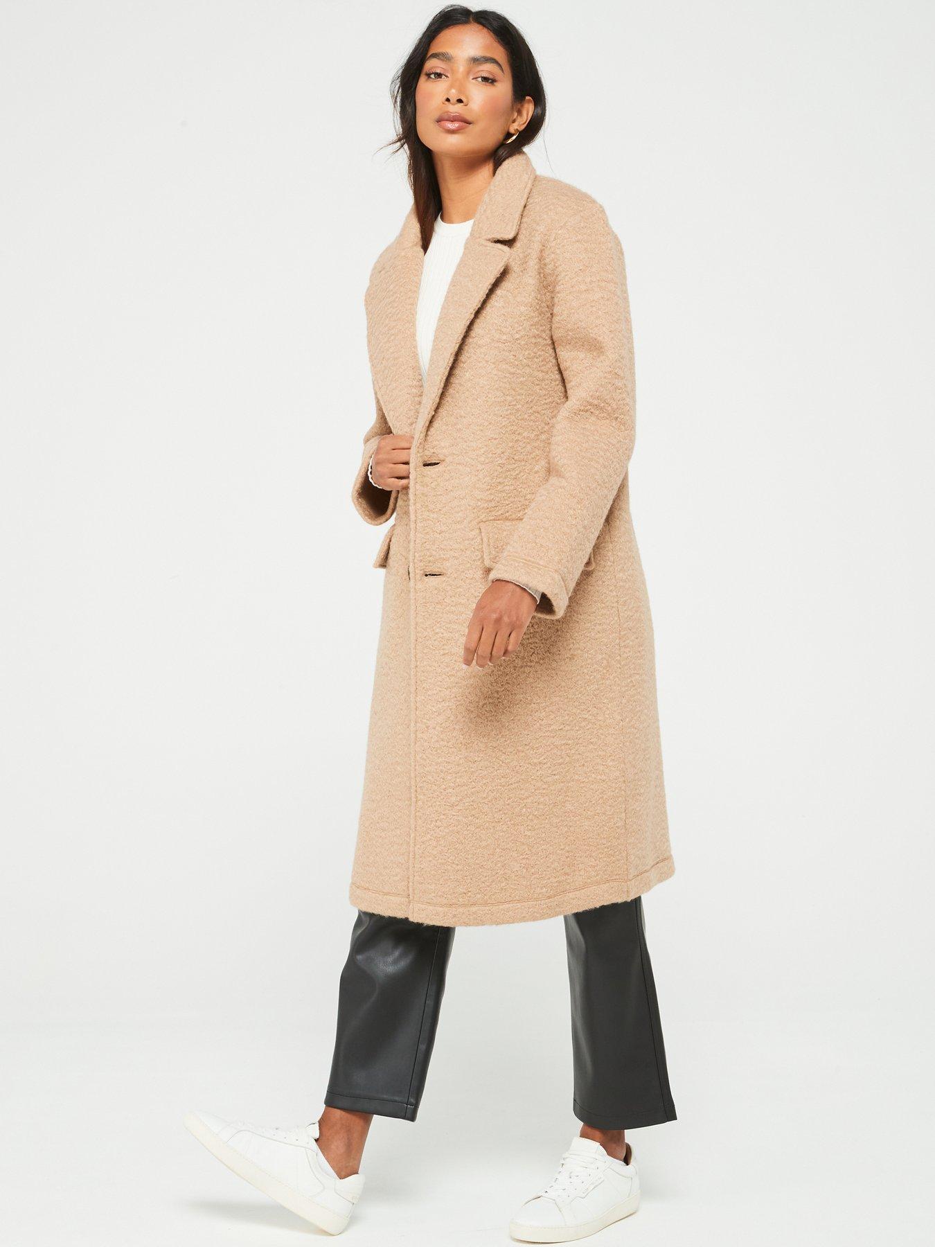 Everyday Textured Knit Coat - Beige | Very