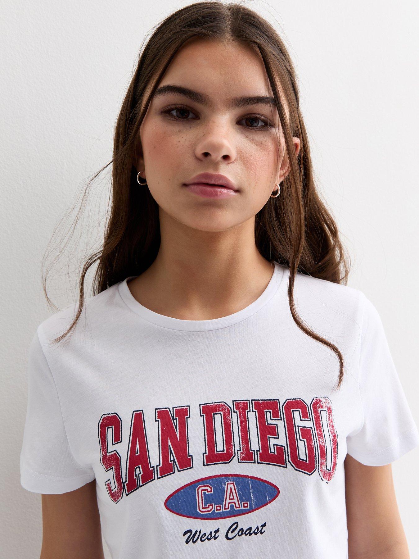 New Look 915 White San Diego Loose Baby Logo Top | Very.co.uk