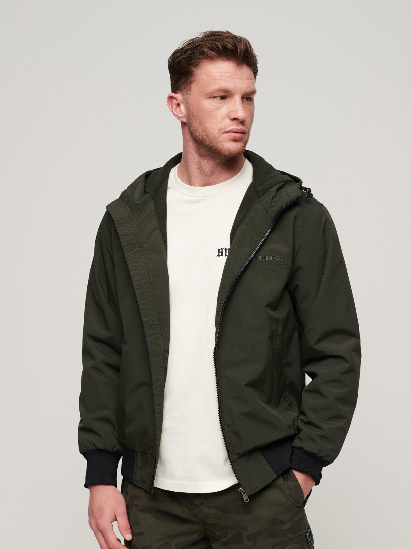 Superdry Surplus Nylon Hooded Bomber Jacket - Dark Green | Very