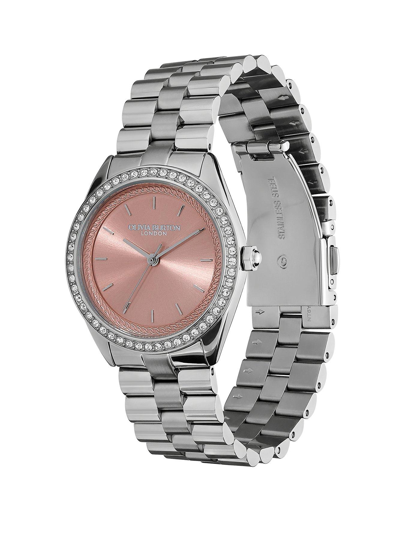 Olivia Burton 34mm Bejewelled Crystal Bezel Stainless Steel Watch | Very