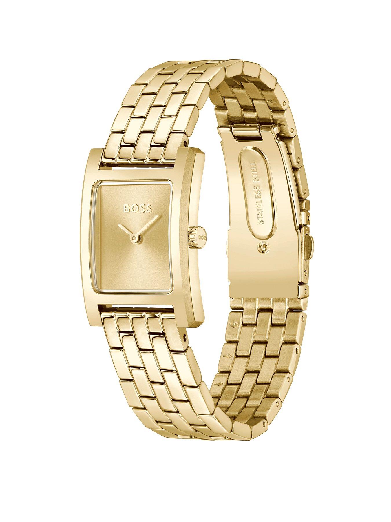 BOSS Ladies Lucy Light Gold IP Tank Watch | Very