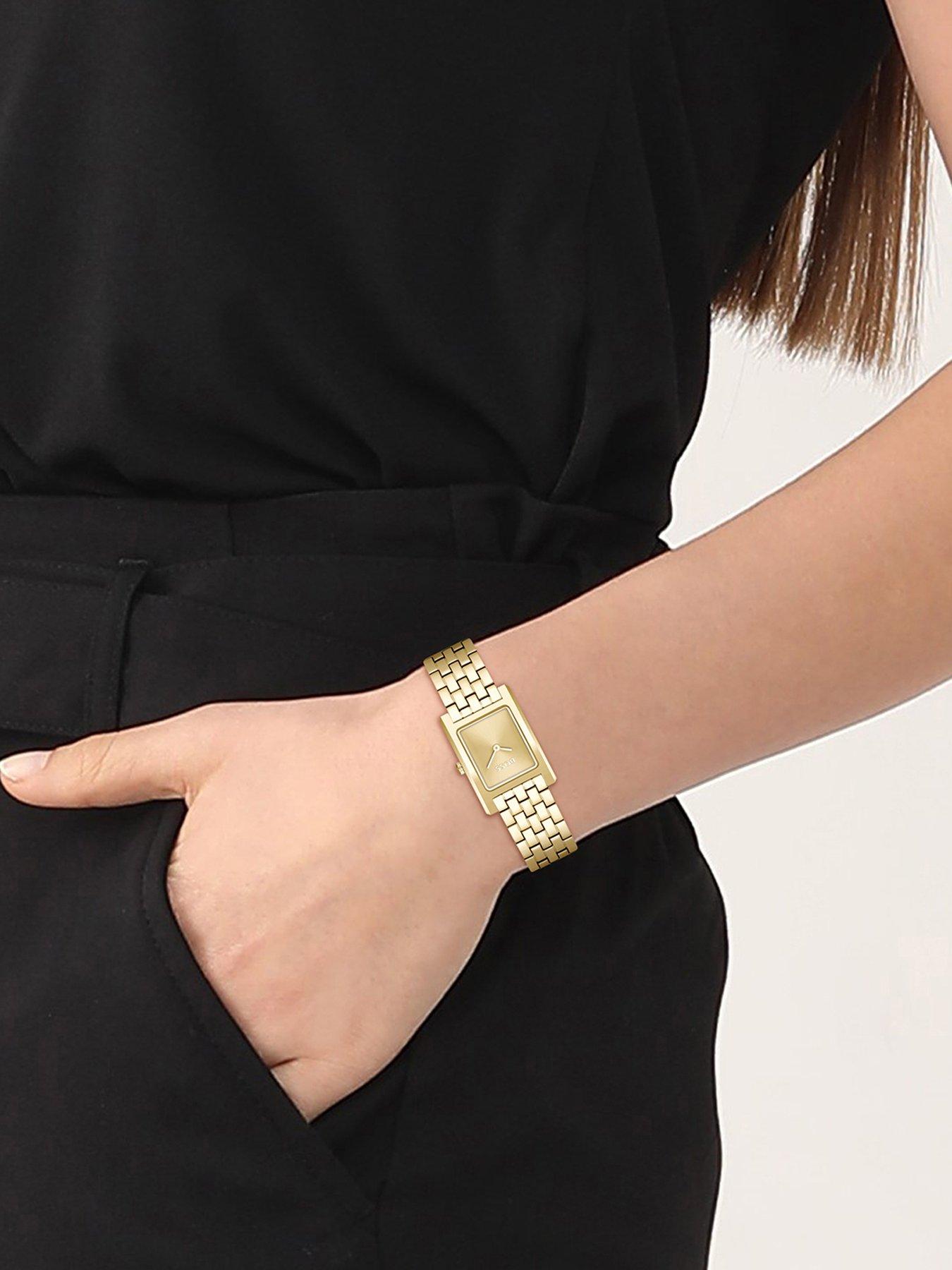 BOSS Ladies Lucy Light Gold IP Tank Watch | Very
